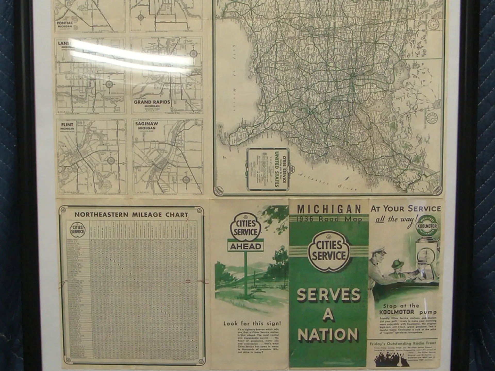 Original Cities Service Michigan Map 1936 | Auburn Spring 2014 | RM ...