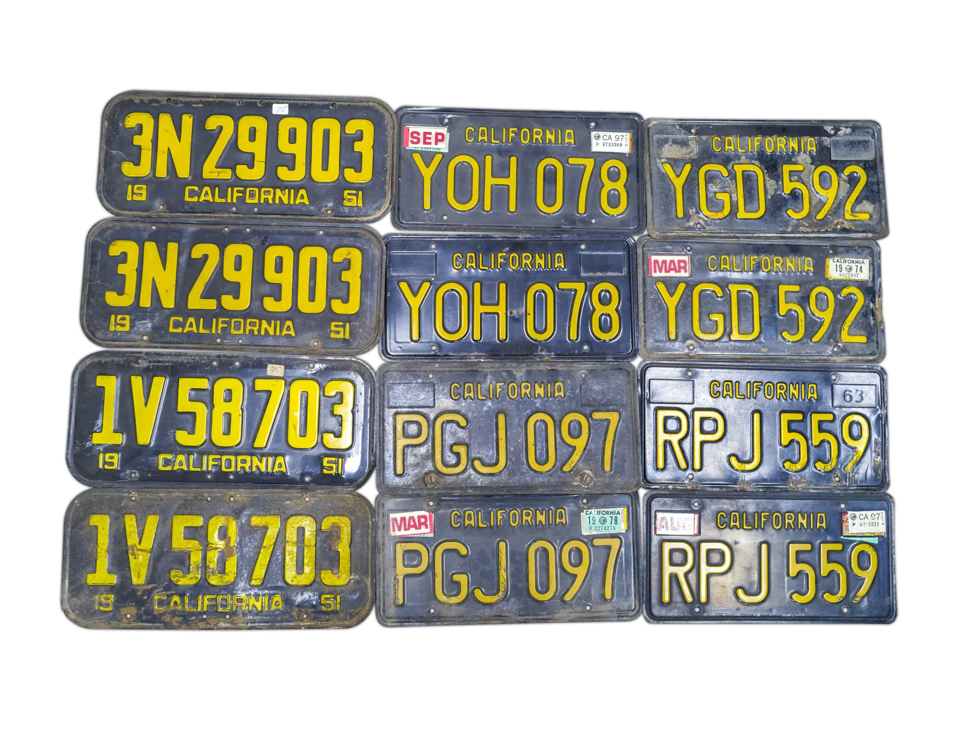 Pairs of California License Plates 1951-1960s | THE MITOSINKA ...