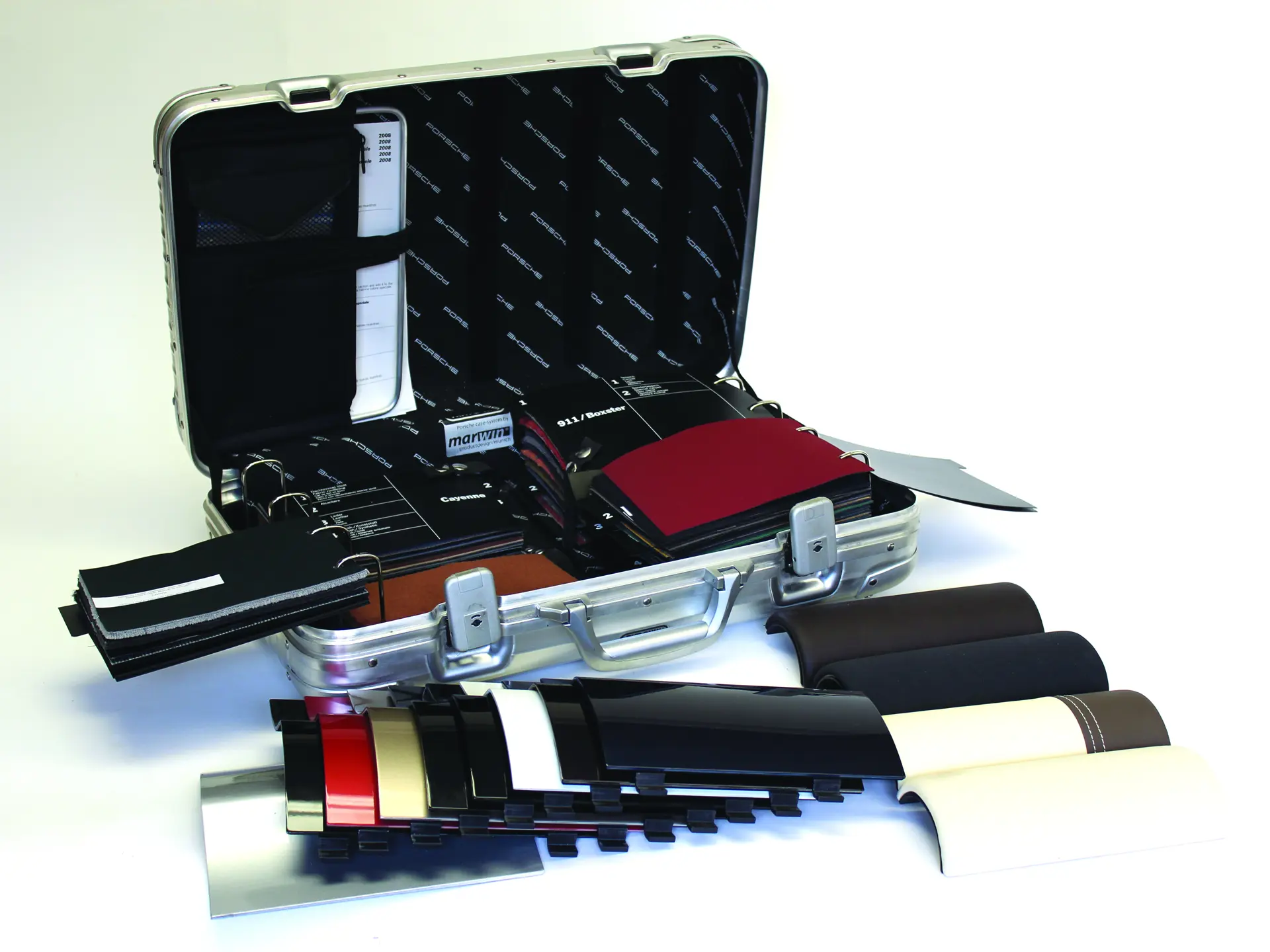 A Porsche salesman's interior/exterior sample kit for the 2008 model ...