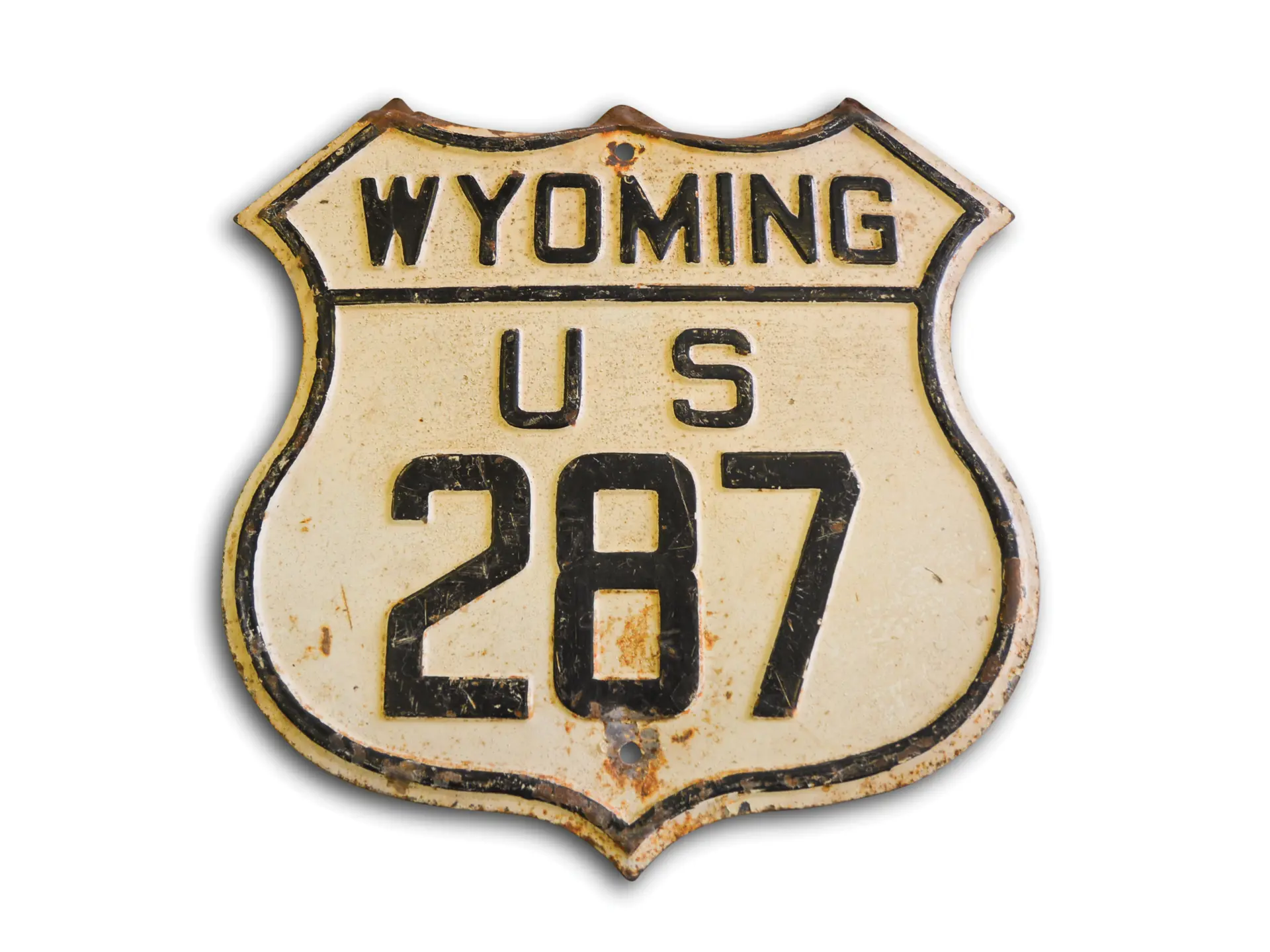 Wyoming U.S. Route 287 Shield Tin Sign | Auburn Fall 2019 | RM Sotheby's