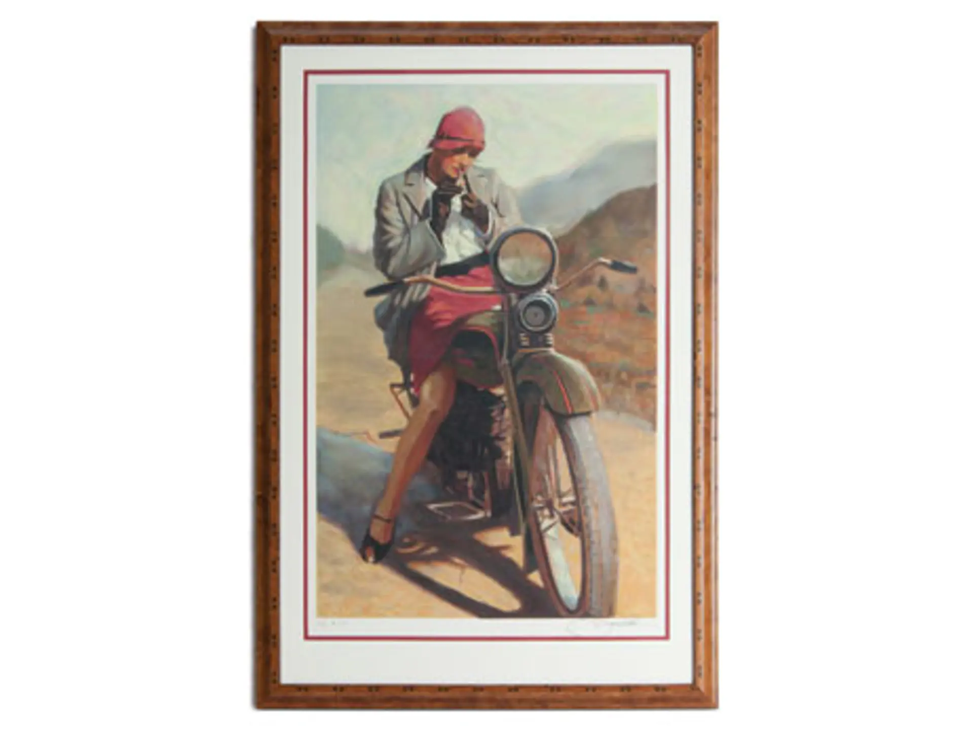 Harley Davidson “Ruby” Framed Print Signed by Noted Artist David Uhl ...