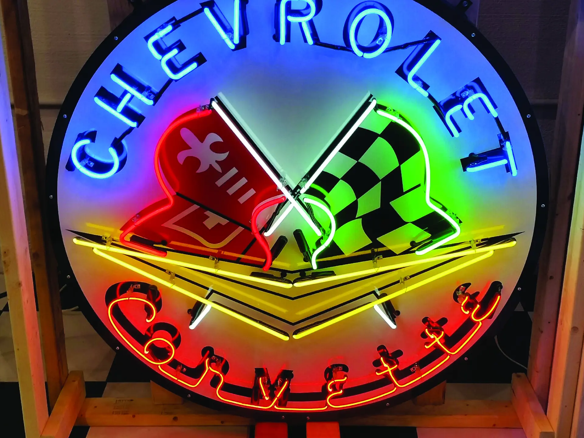 A custom Corvette, tin, neon, sign, 48in. | Auburn Spring 2017 | RM ...