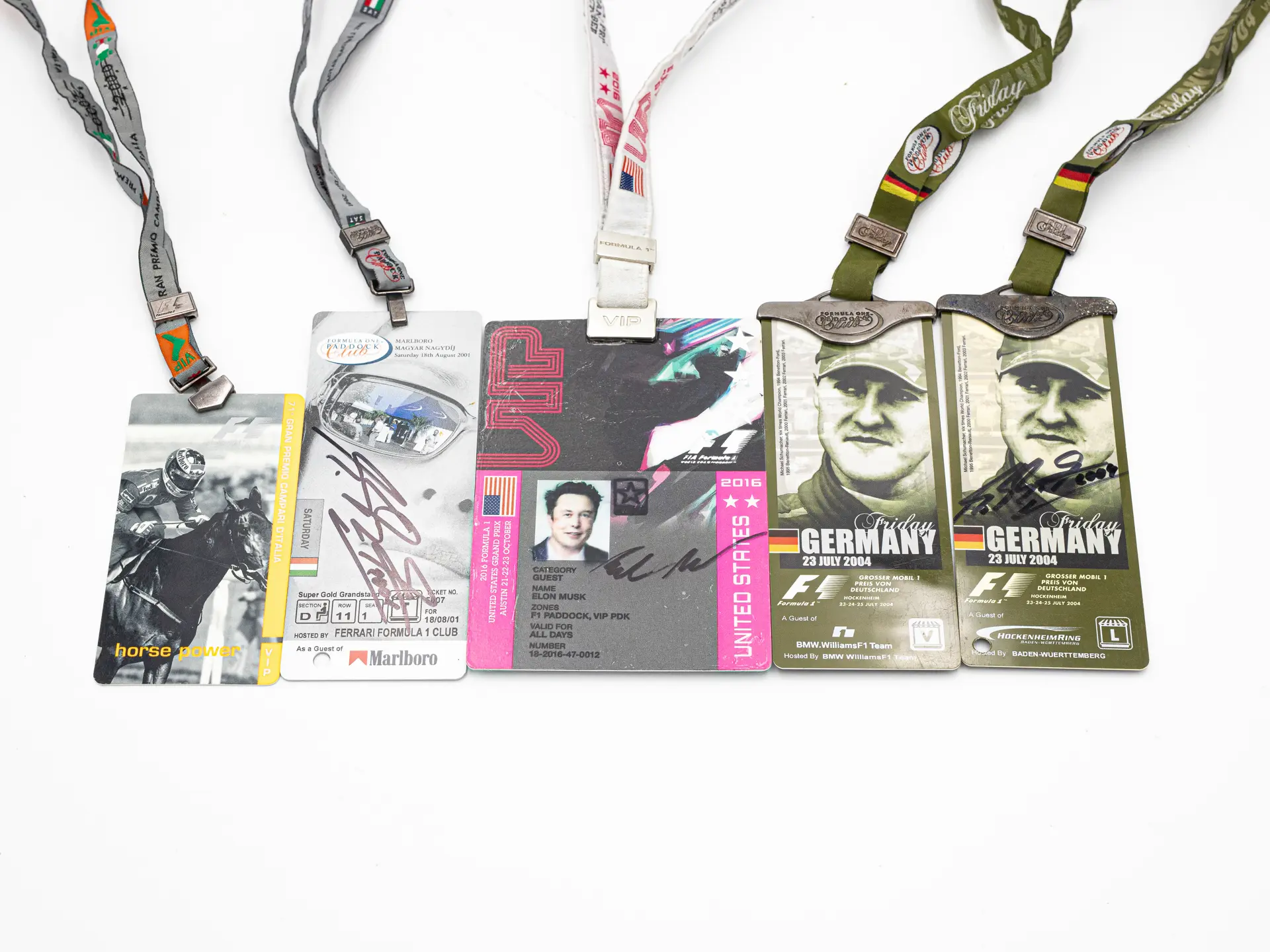 2016 Elon Musk Signed Formula 1 Paddock Pass and Signed Passes | The ...