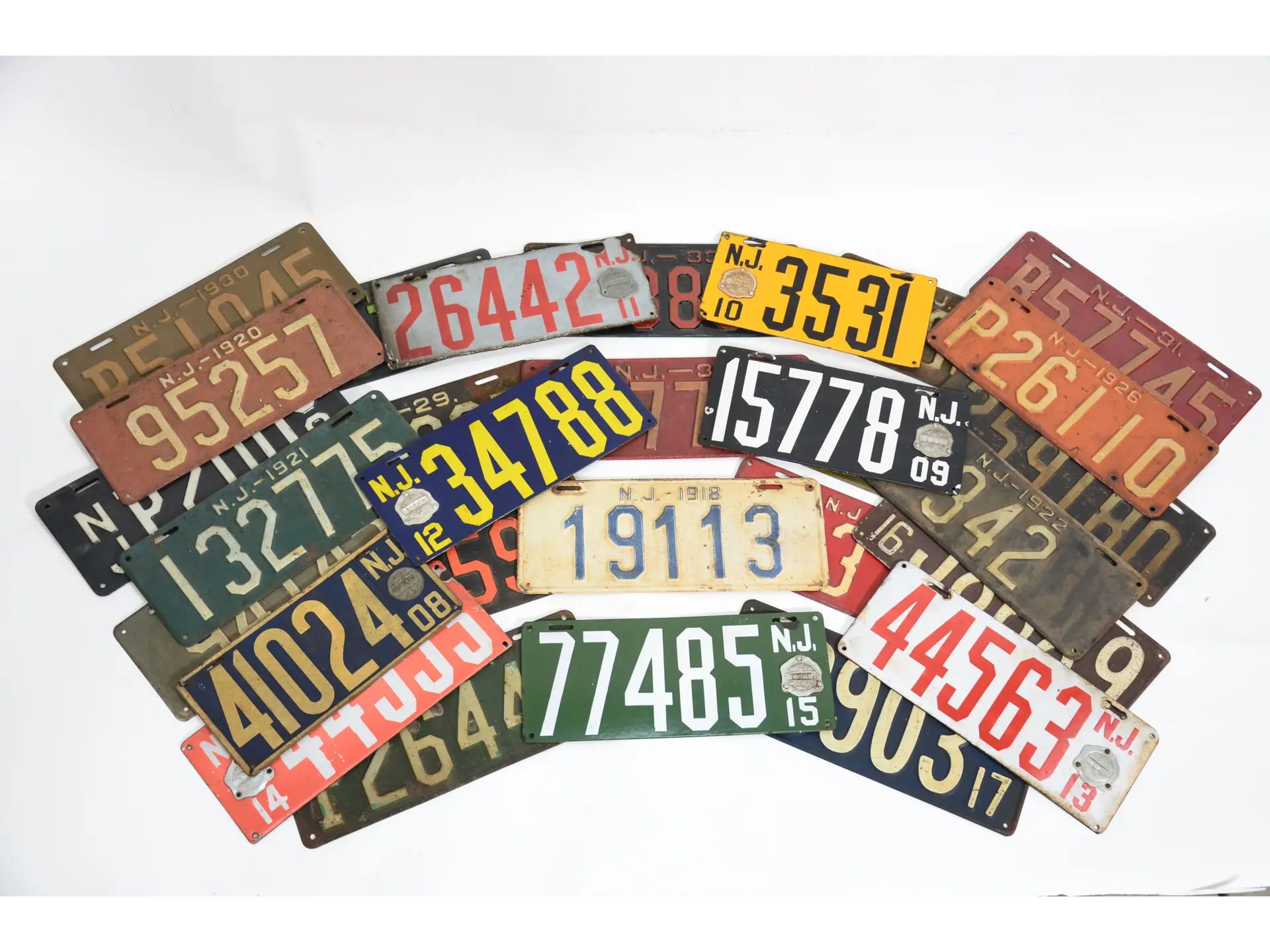A collection of NJ license plates complete from 1908-1934 | Auburn ...