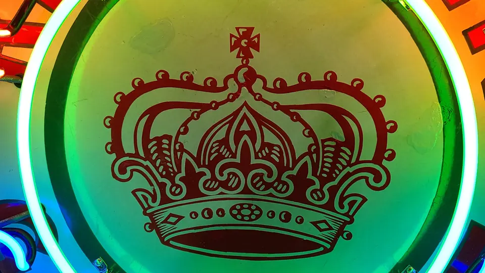 Red Crown Gasoline Neon Porcelain Sign | Handle with Fun | RM Sotheby's