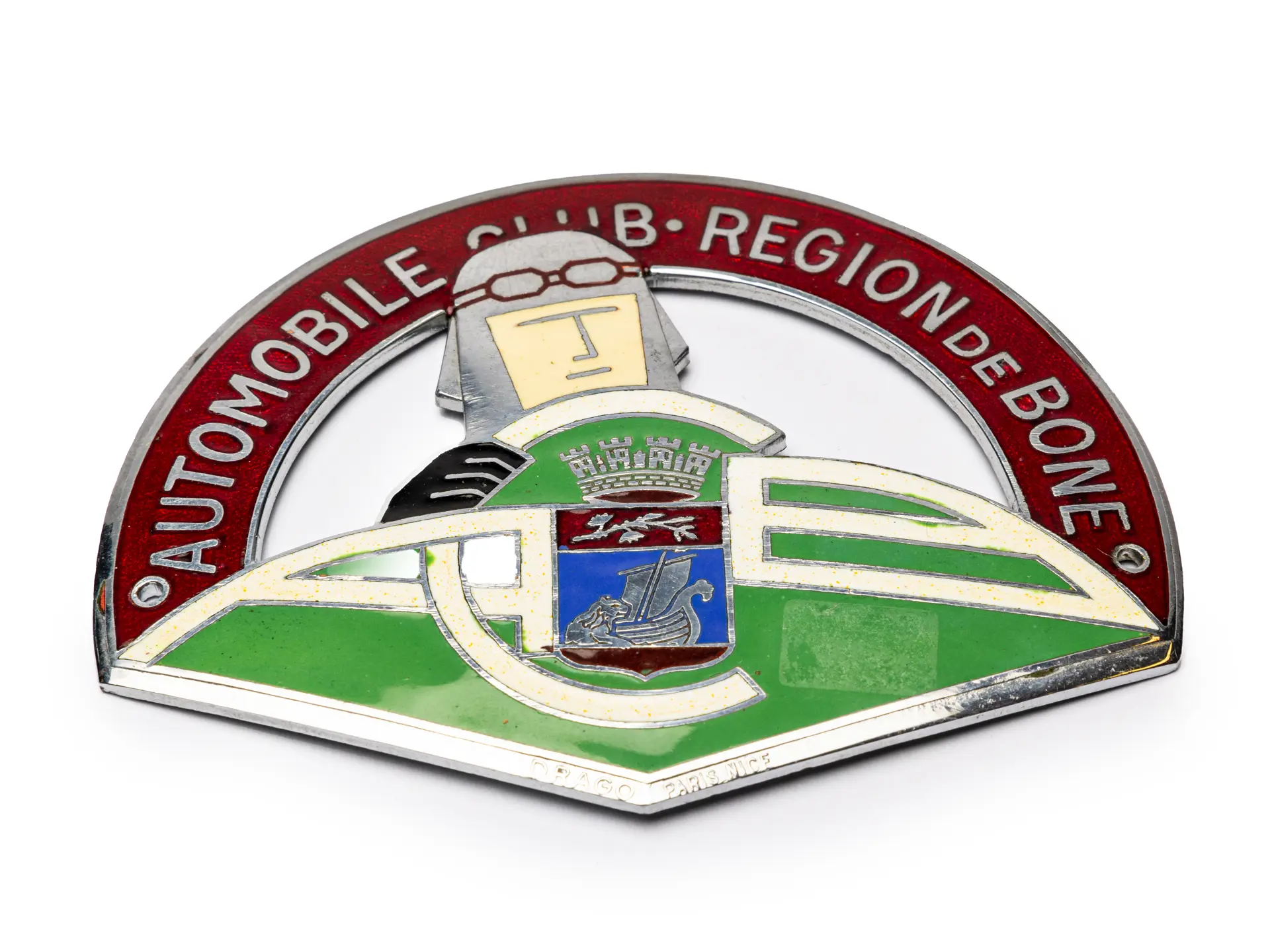 Automobile Club Region de Bone Five-Colour Enamel Dashboard Badge ...