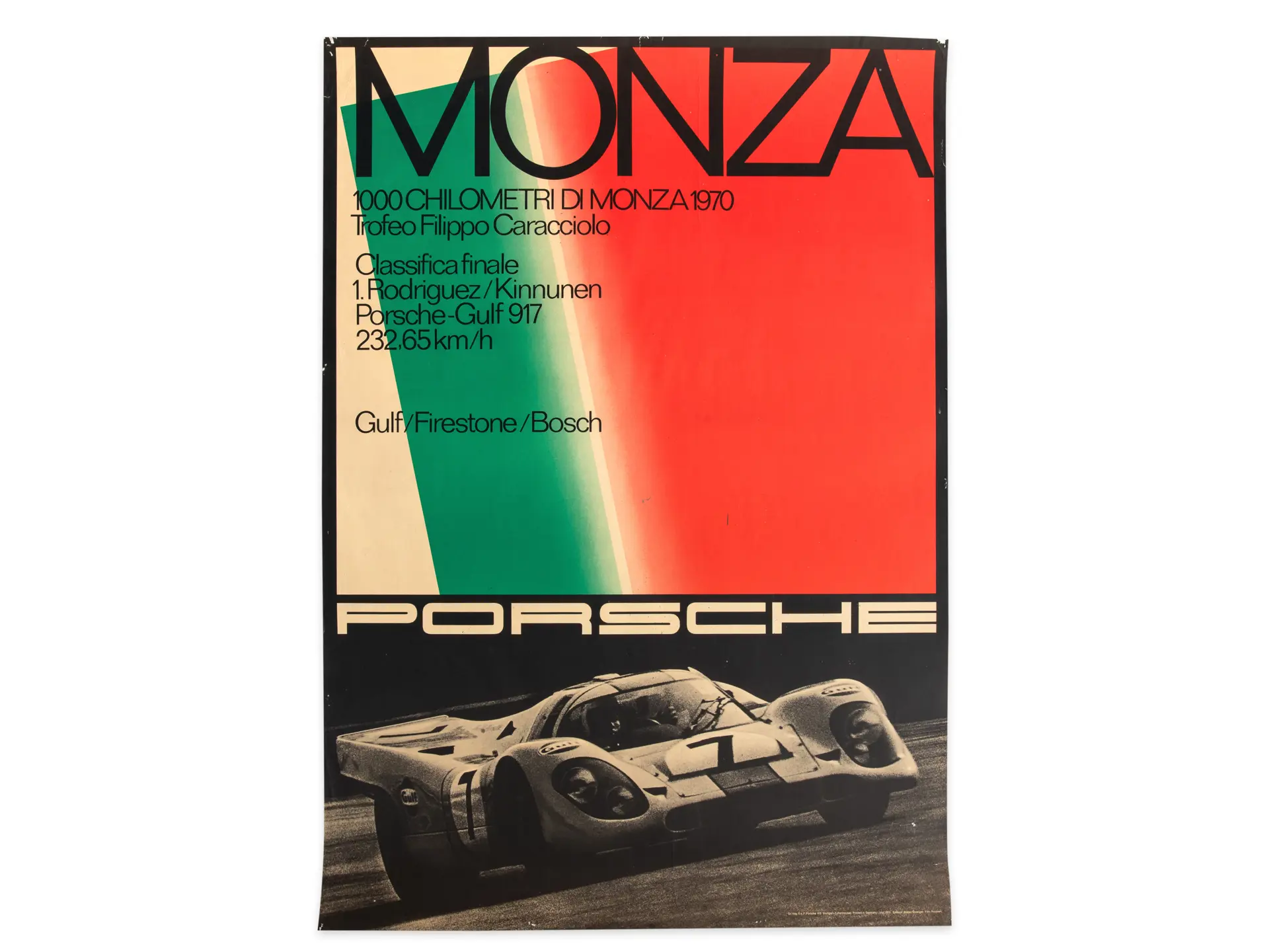 "Monza 1000 Chilometri Di Monza 1970" Porsche Racing Poster, 1970 | The ...