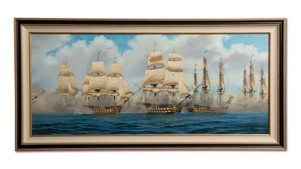Warship Battle Scene by Stan Stokes | The Guyton Collection | RM Sotheby's