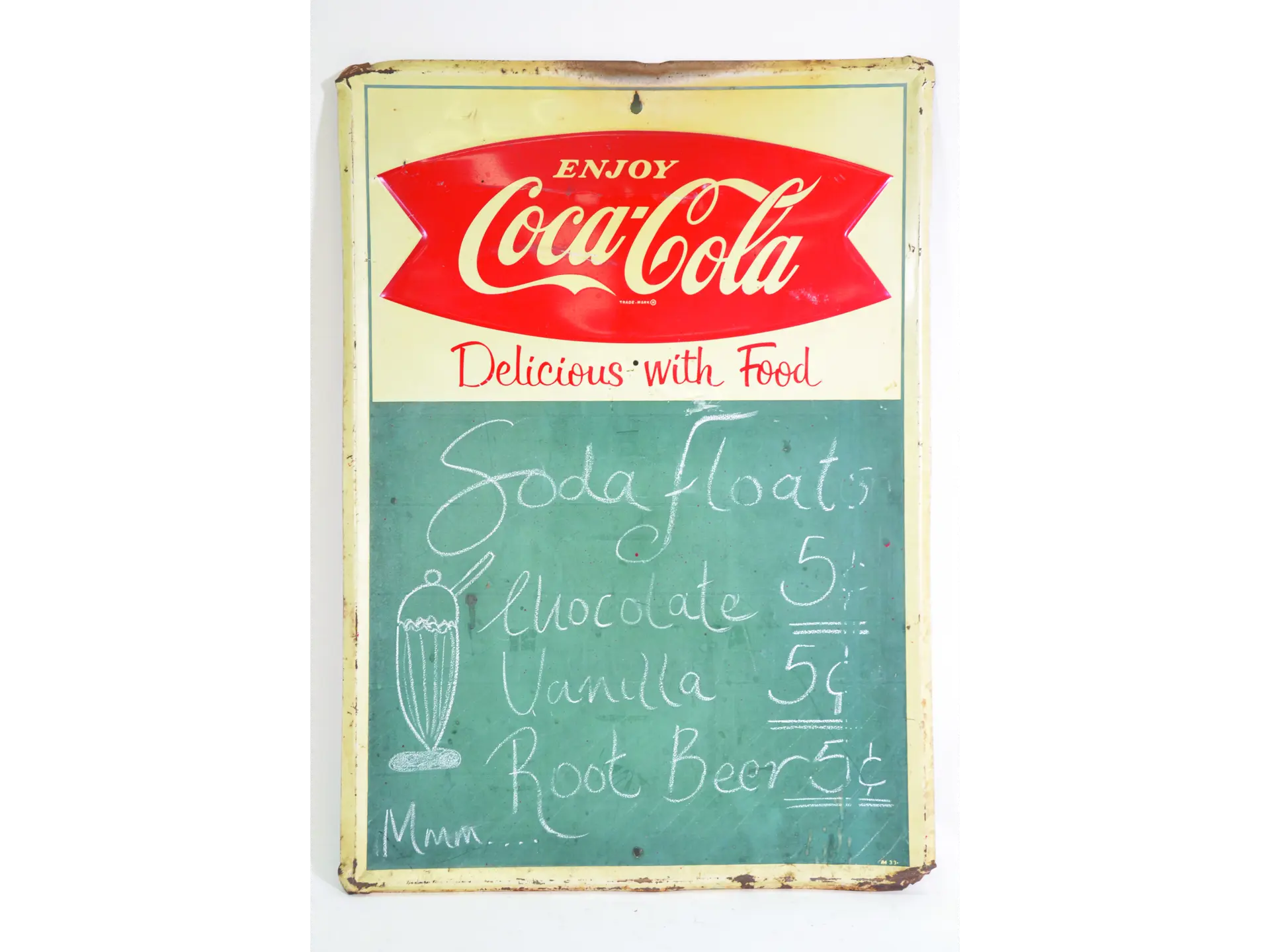 Single-sided tin painted Coca-Cola chalkboard | Auburn Fall 2016 | RM ...