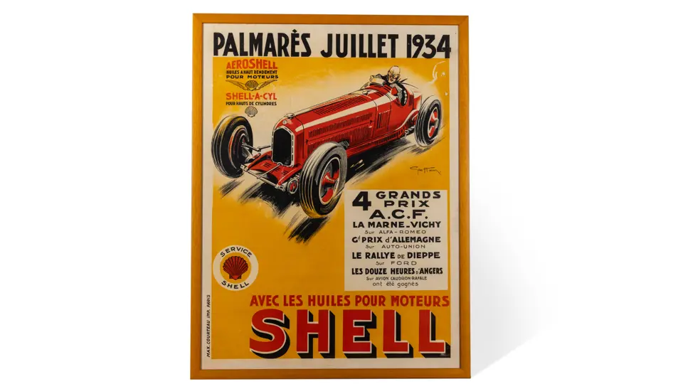 Geo Ham (Georges Hamel) 1934 Palmarès Aeroshell Lithographic Framed ...