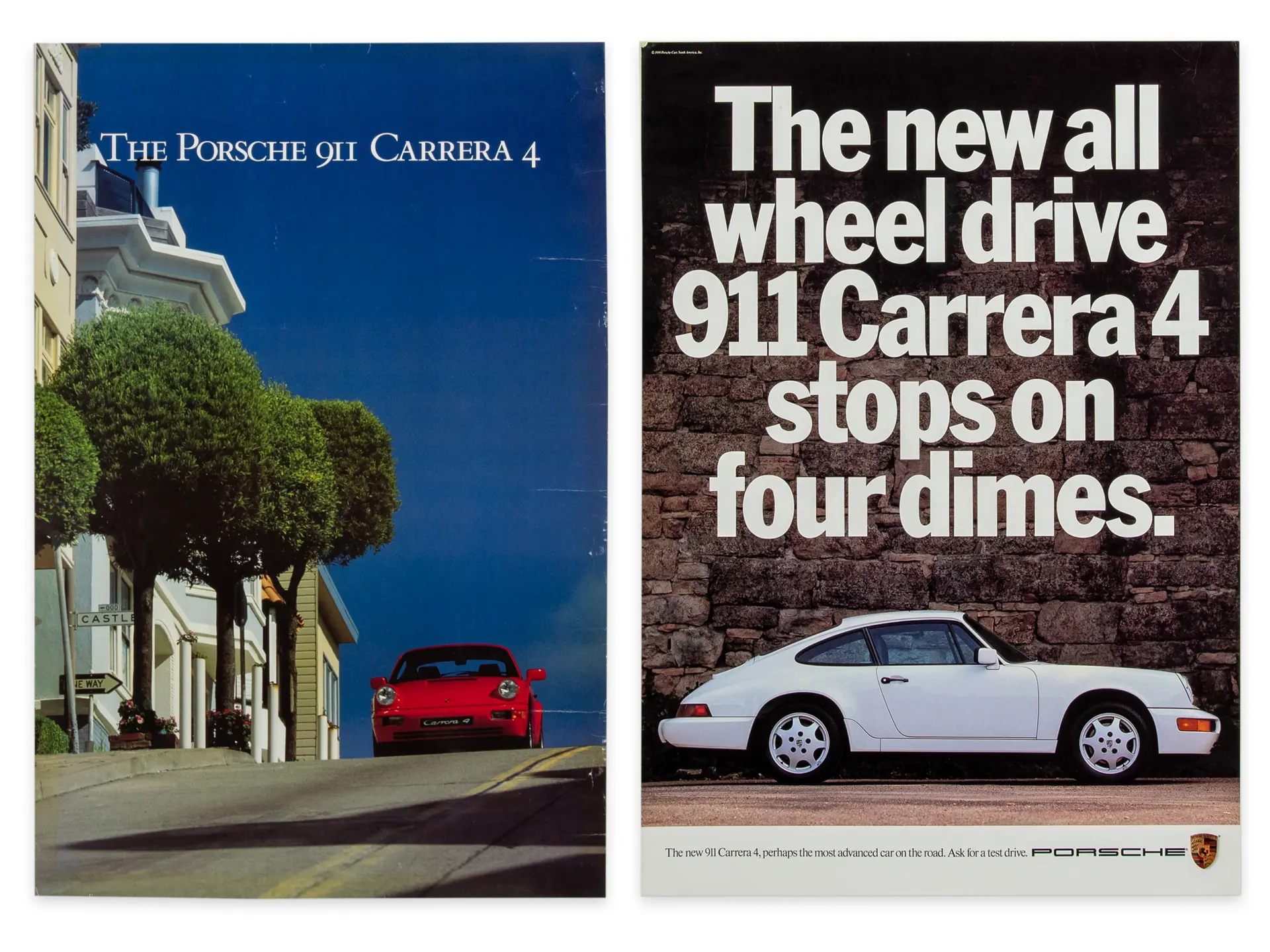 Two Porsche 911 Carrera 4 Advertising Posters | The White Collection ...