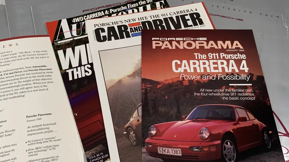 Porsche Model Line Brochures and Introduction of the 911 C4 Press Kit ...