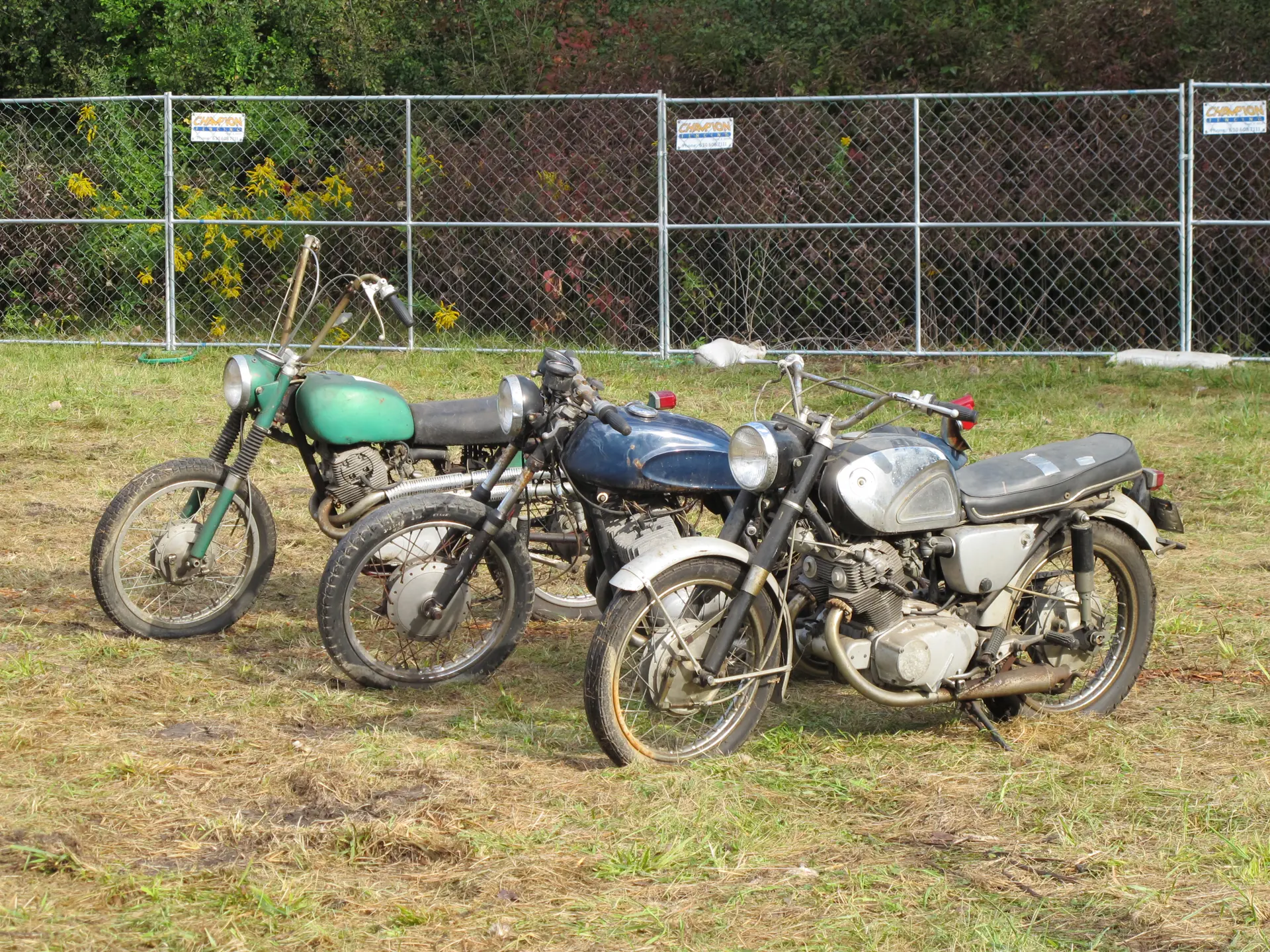 Four Motorcycles- Three Hondas and One Kawasaki 3 Hondas and 1 Kawasaki ...