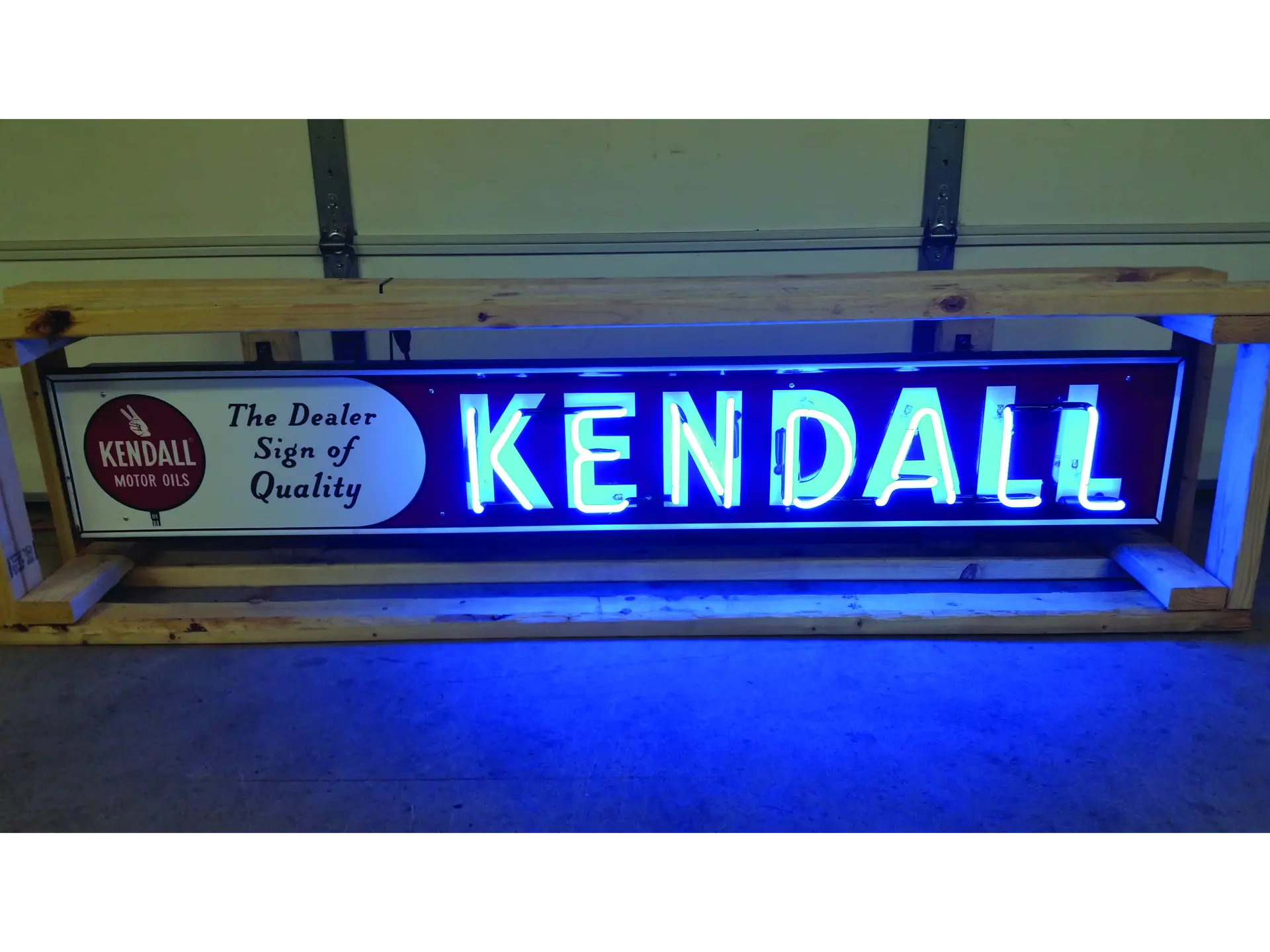 Kendall motor oil tin neon sign, 1950s, original, 12x72in | Auburn Fall ...