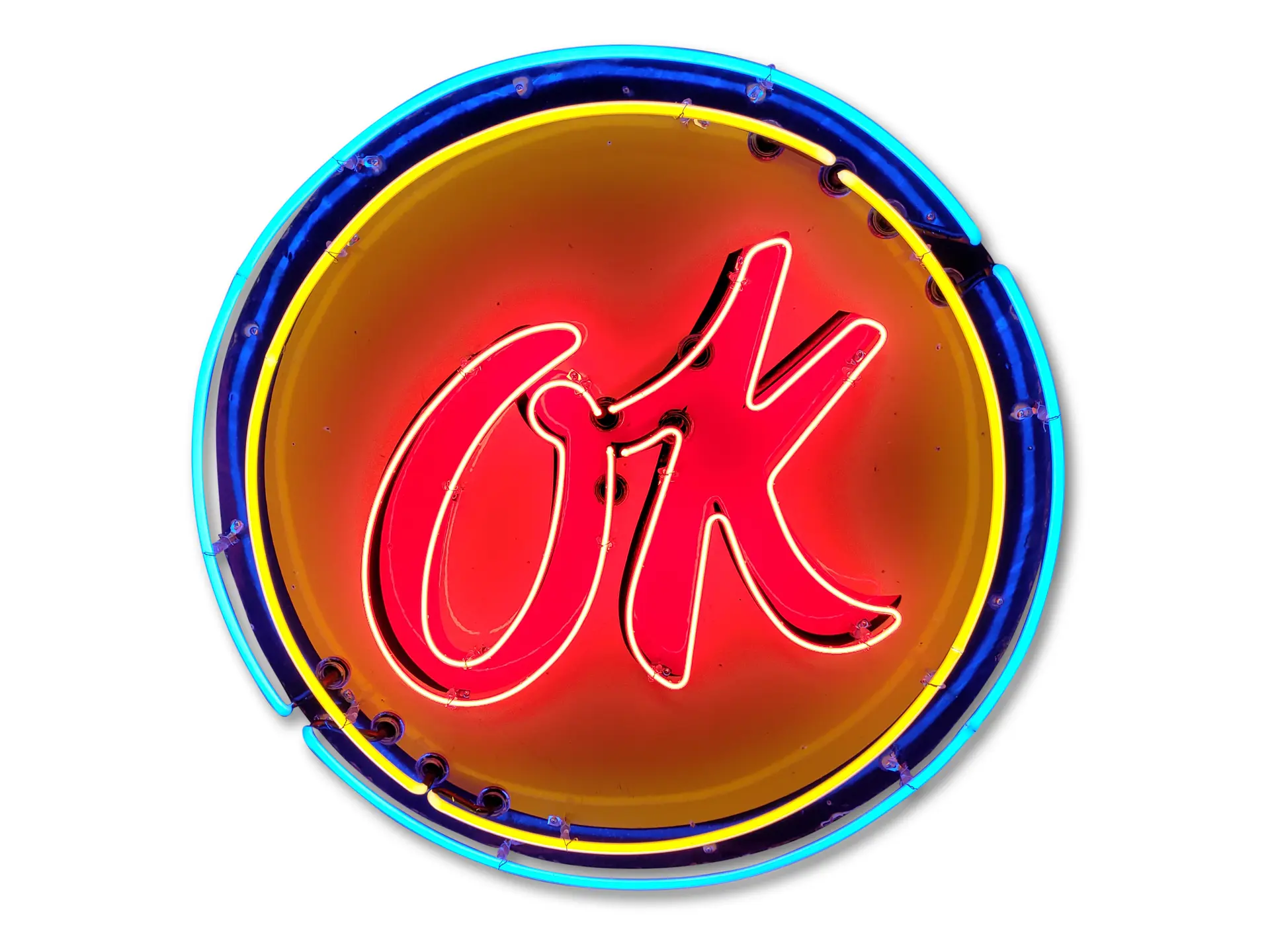 OK Used Cars Neon Porcelain Sign | Driving into Summer | RM Sotheby's