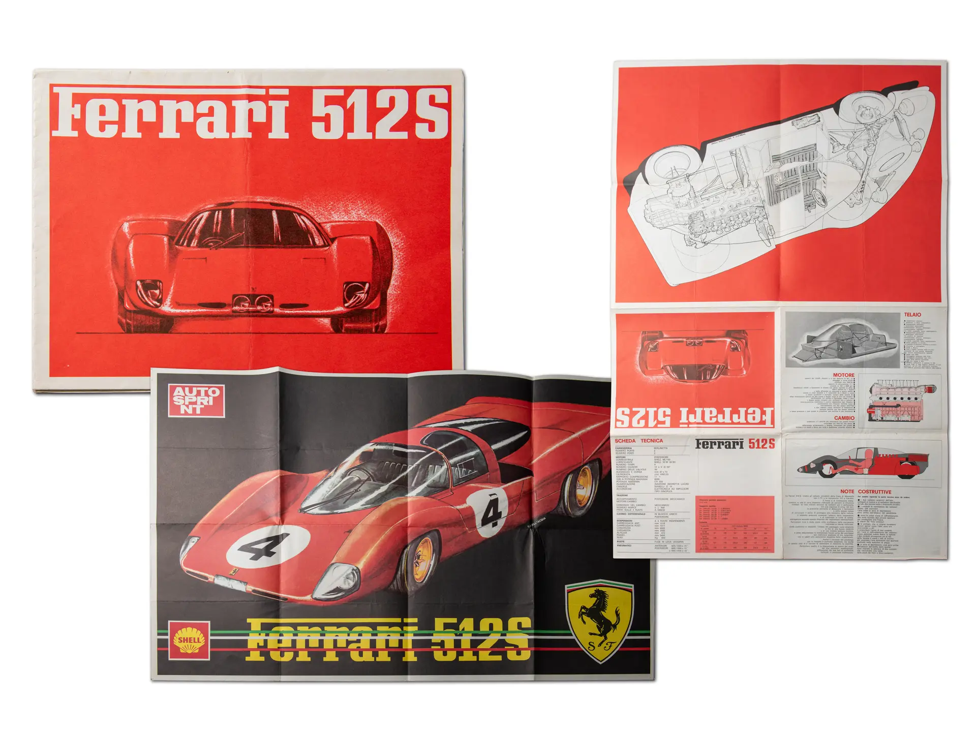 Ferrari 512 S Auto Sprint Double-Sided Poster, ca. 1969 | Open Roads ...