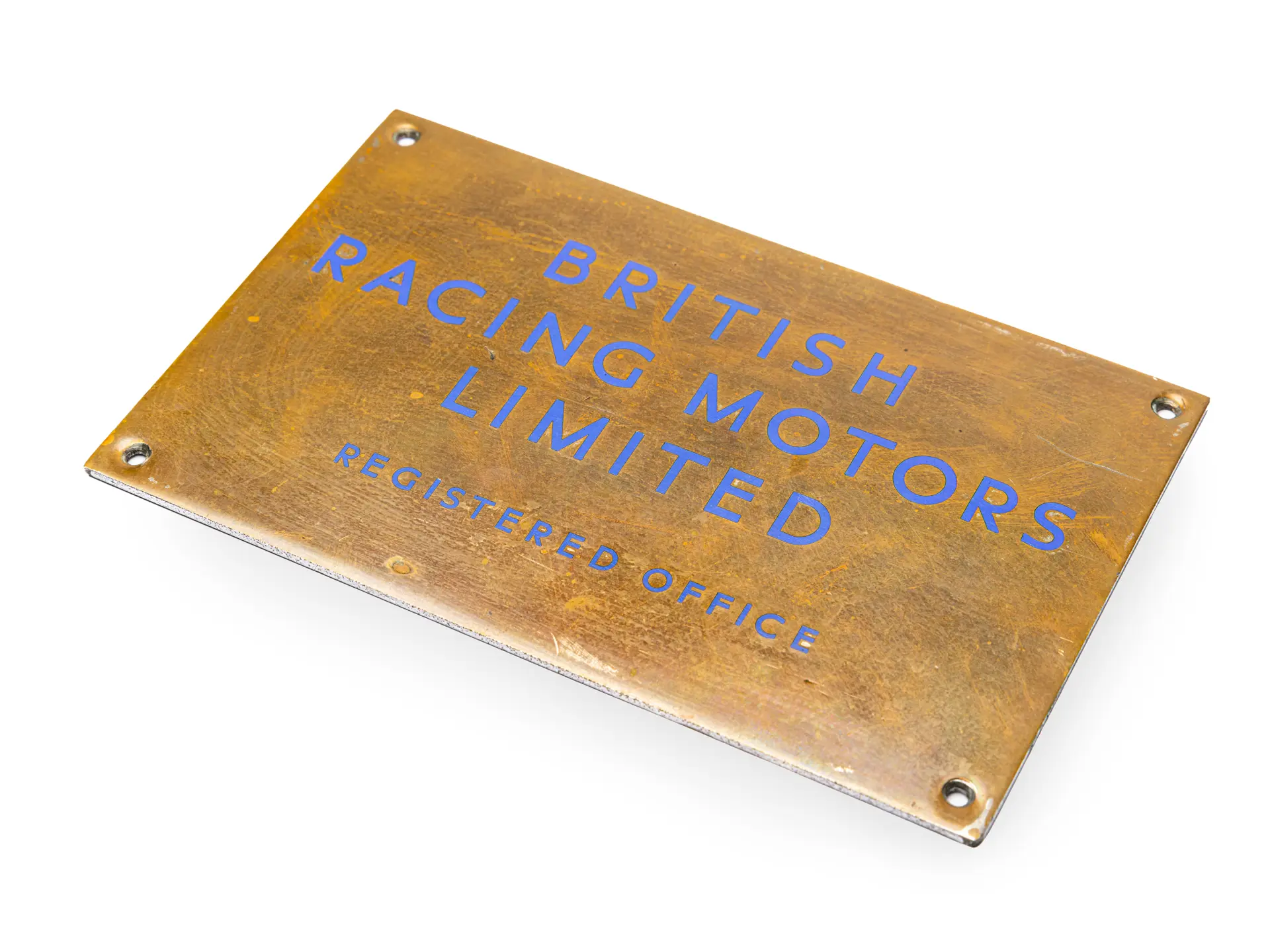 Circa 1950 British Racing Motors Limited Engraved Brass Plate ...