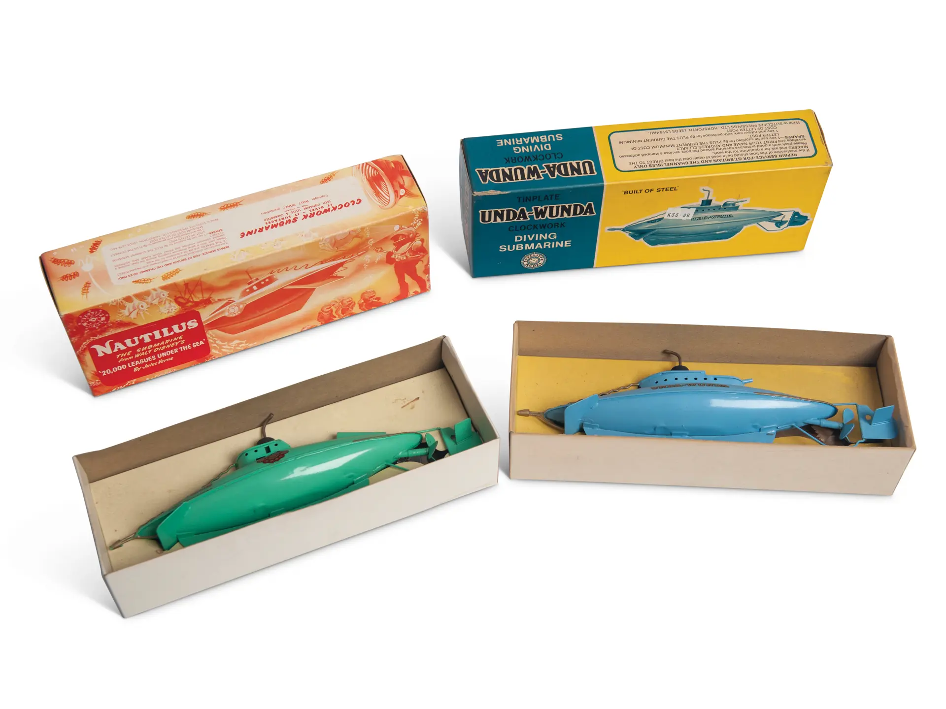 Pair of Clockwork Toy Submarines in Boxes | The Guyton Collection | RM ...