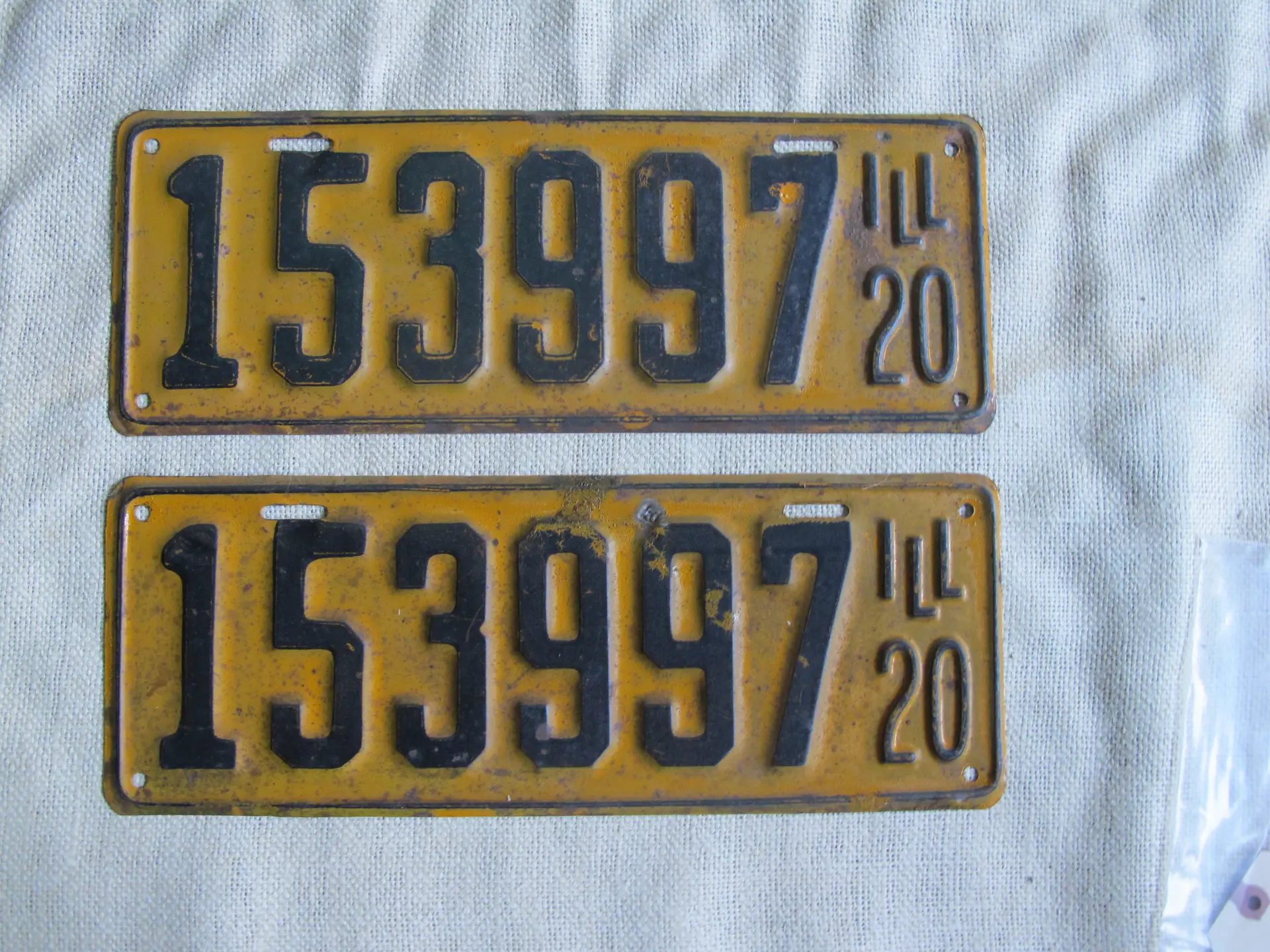 Matched Pair Illinois Plates | The Lee Roy Hartung Collection | RM ...