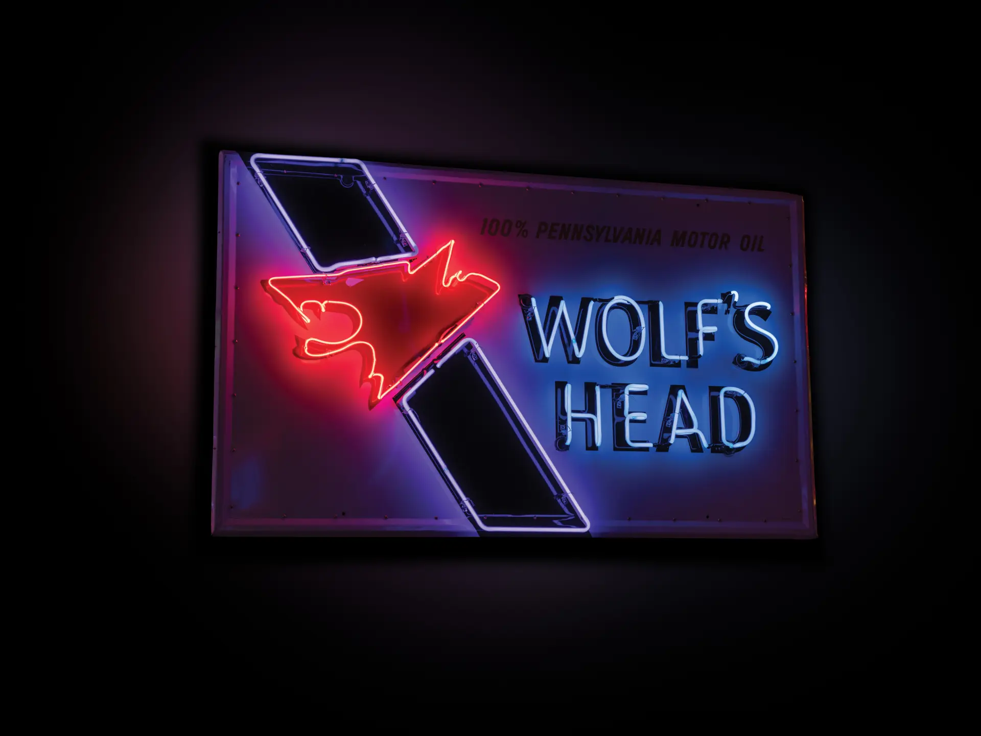 Wolf's Head Motor Oil Neon Sign | The Dingman Collection | RM Sotheby's