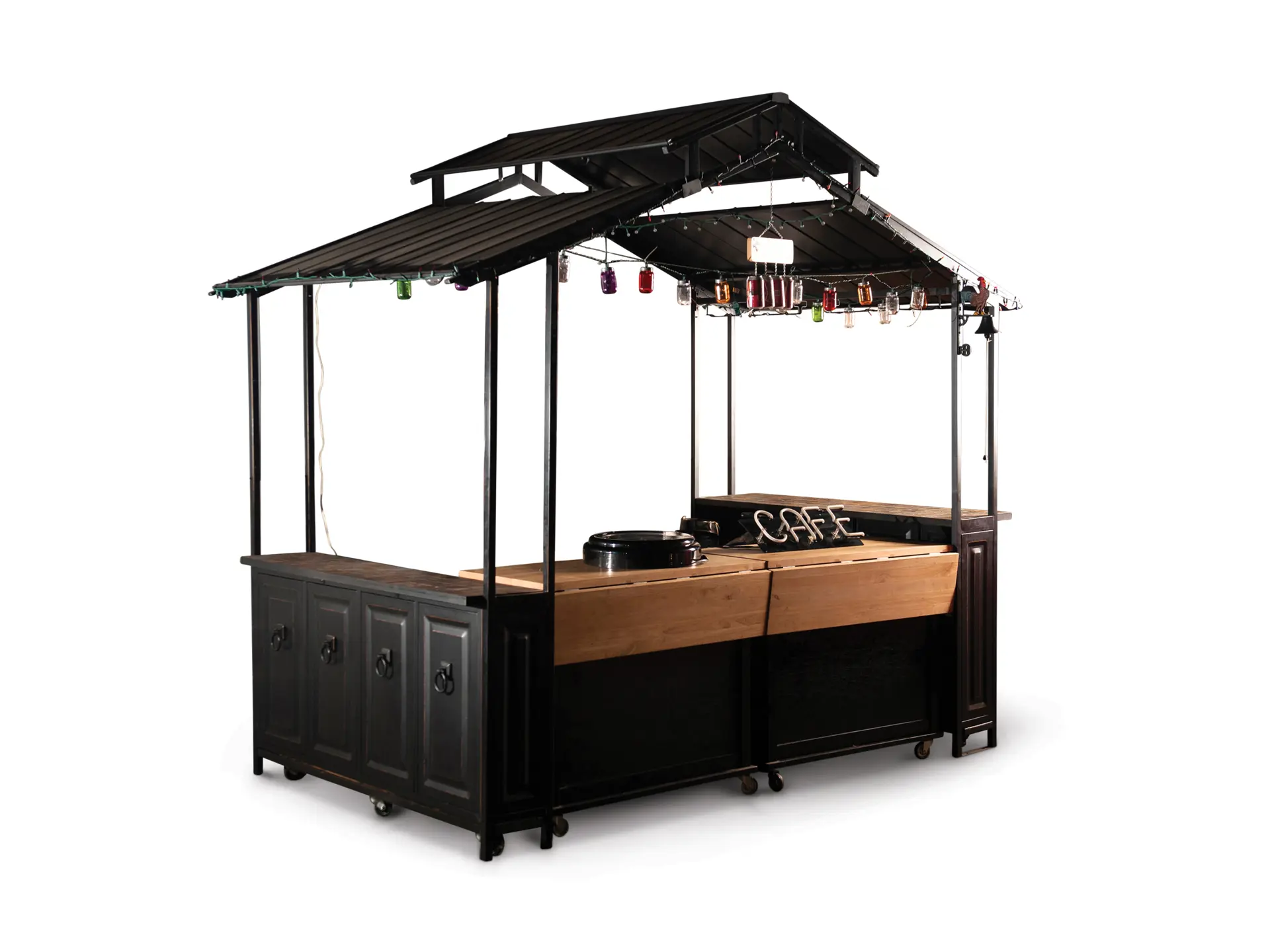 Outdoor Canopy Bar with Storage Units and Mini Fridge | The Guyton ...