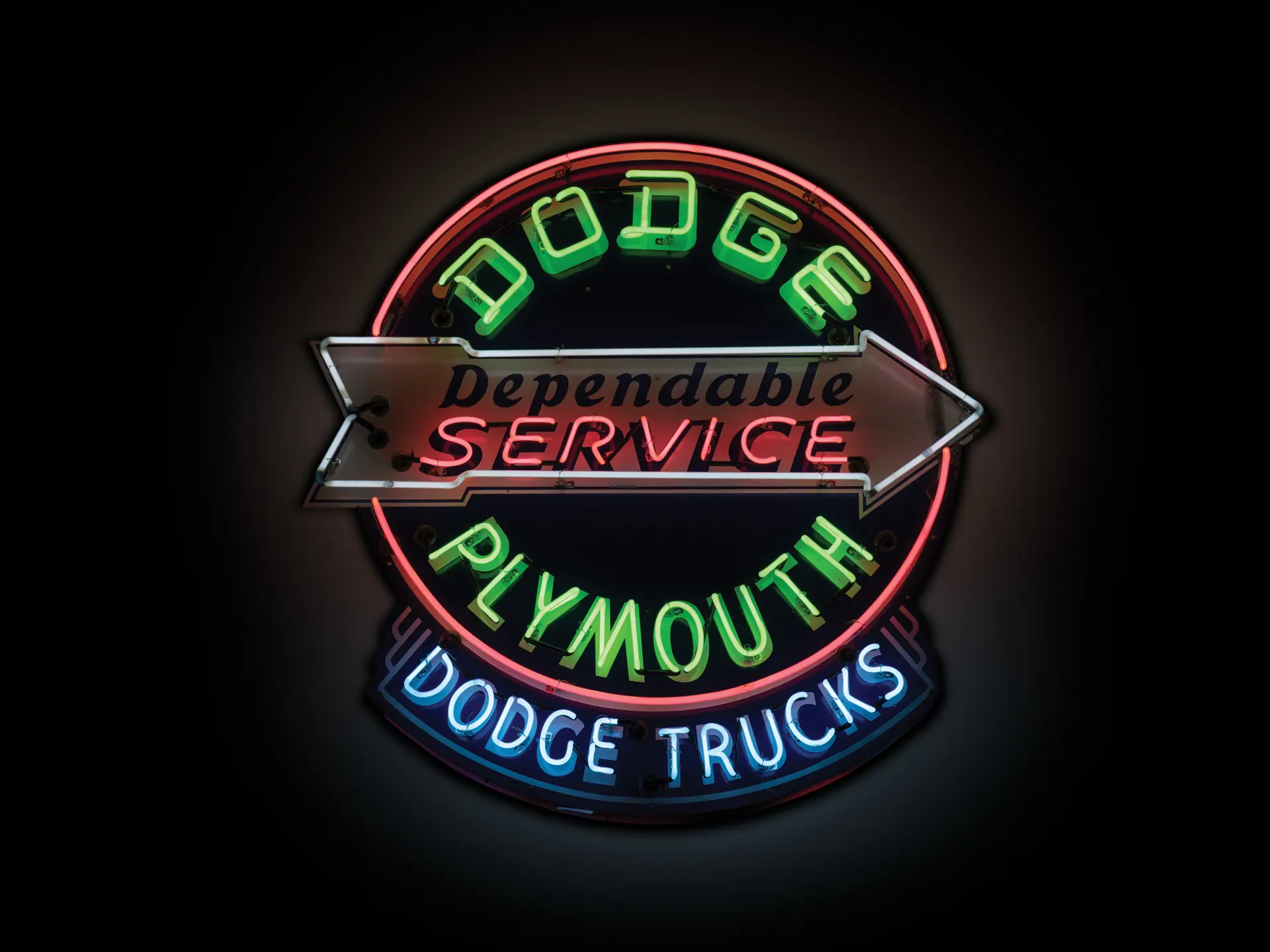 Dodge Plymouth Dependable Service Flashing Neon Sign | The Dingman ...