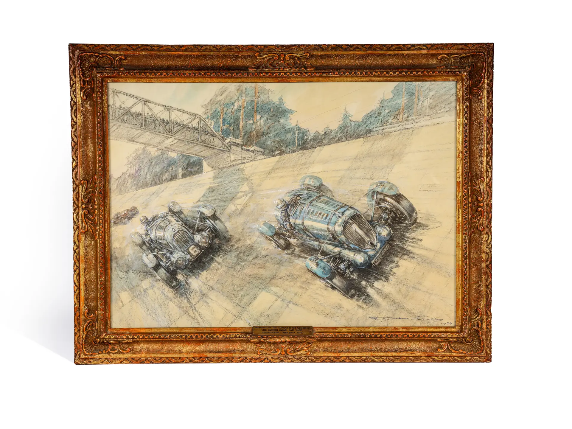 1939 Brooklands Whitsun Meeting Painting by Frederick Gordon Crosby ...