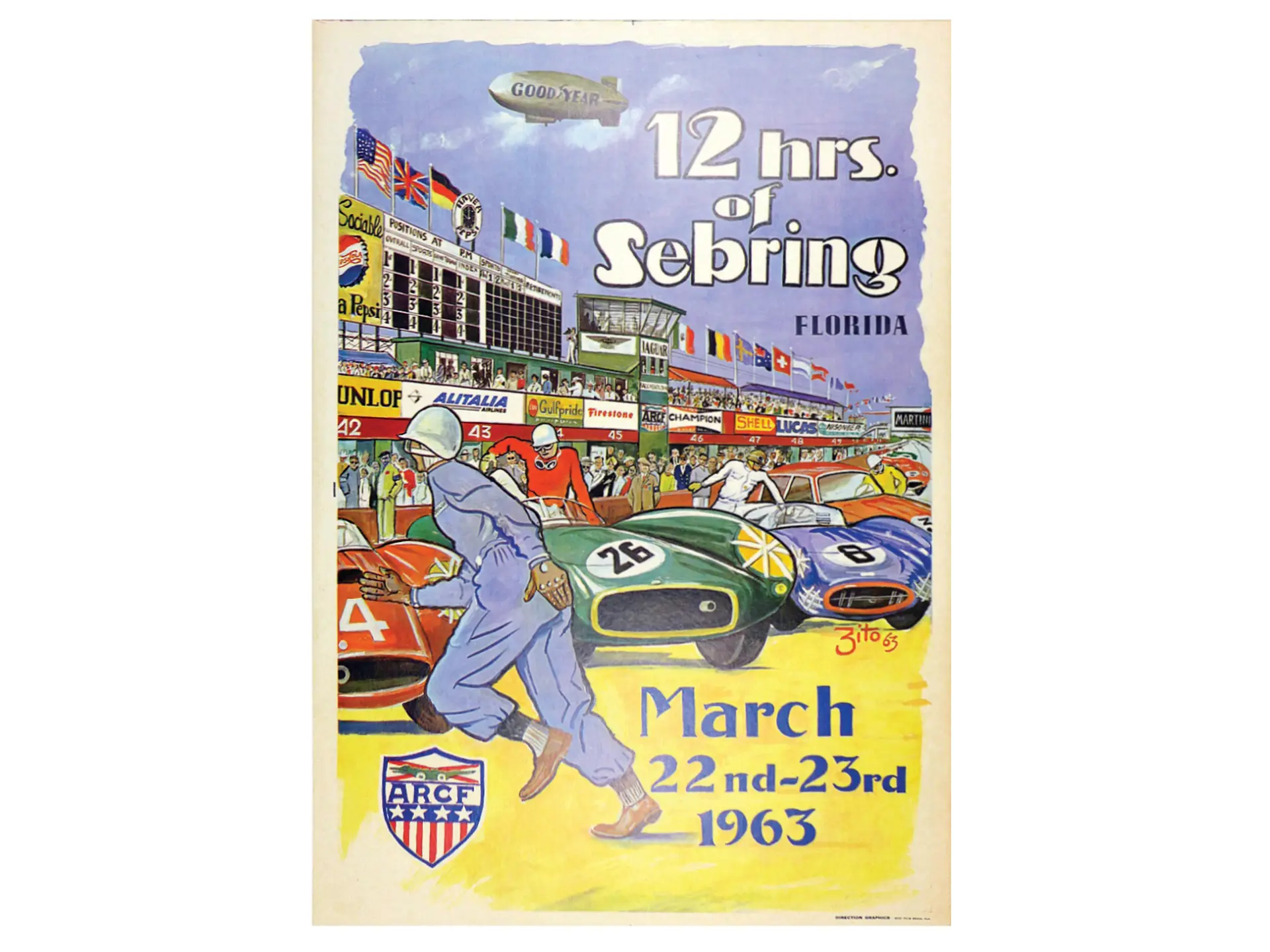 12 Hours of Sebring, Florida, 1963 | Original Racing Posters, 1925-1972 ...