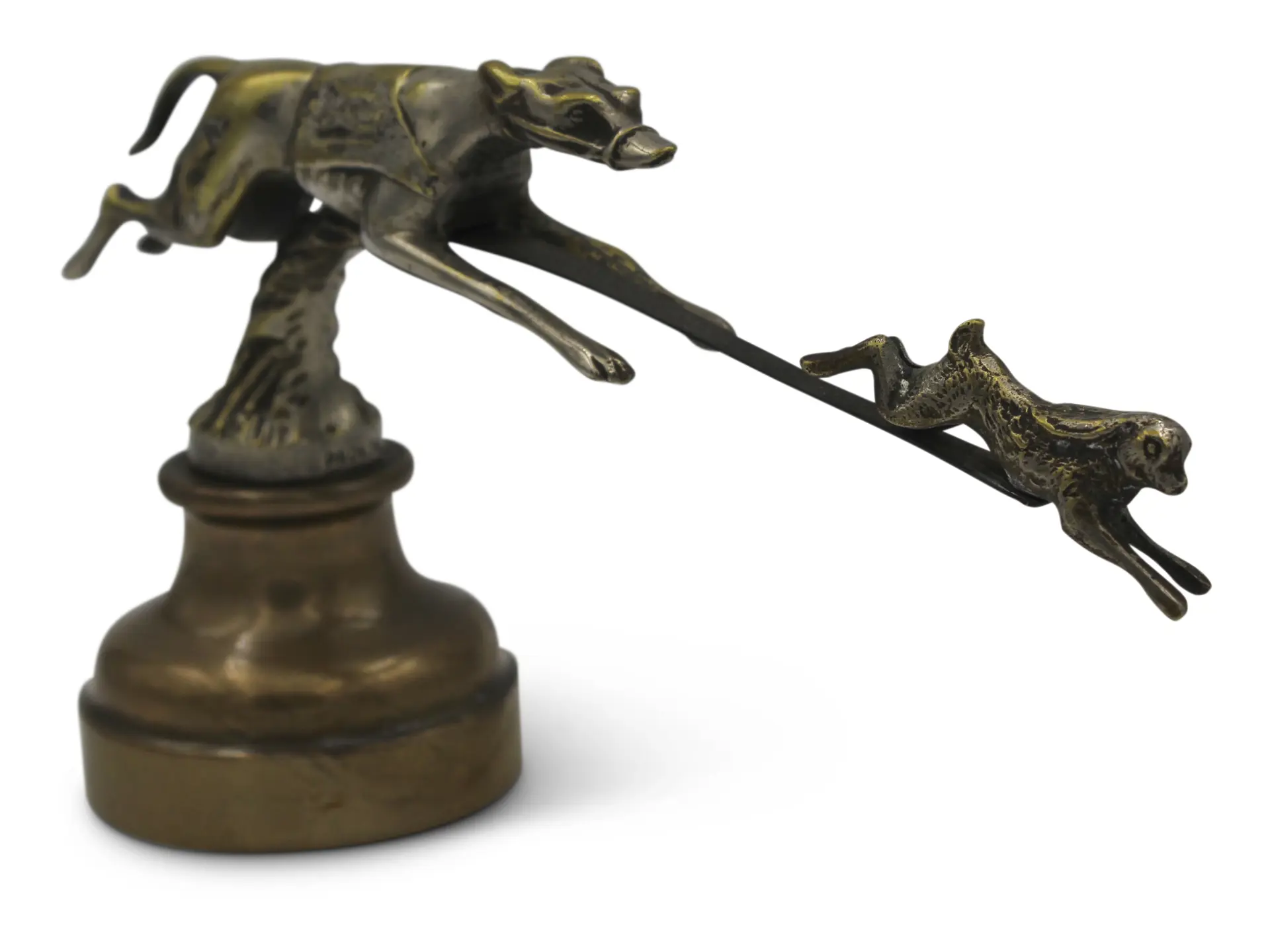 Greyhound Chasing Rabbit by BMC, ca. 1930s | Ornamental Online: Mascots ...