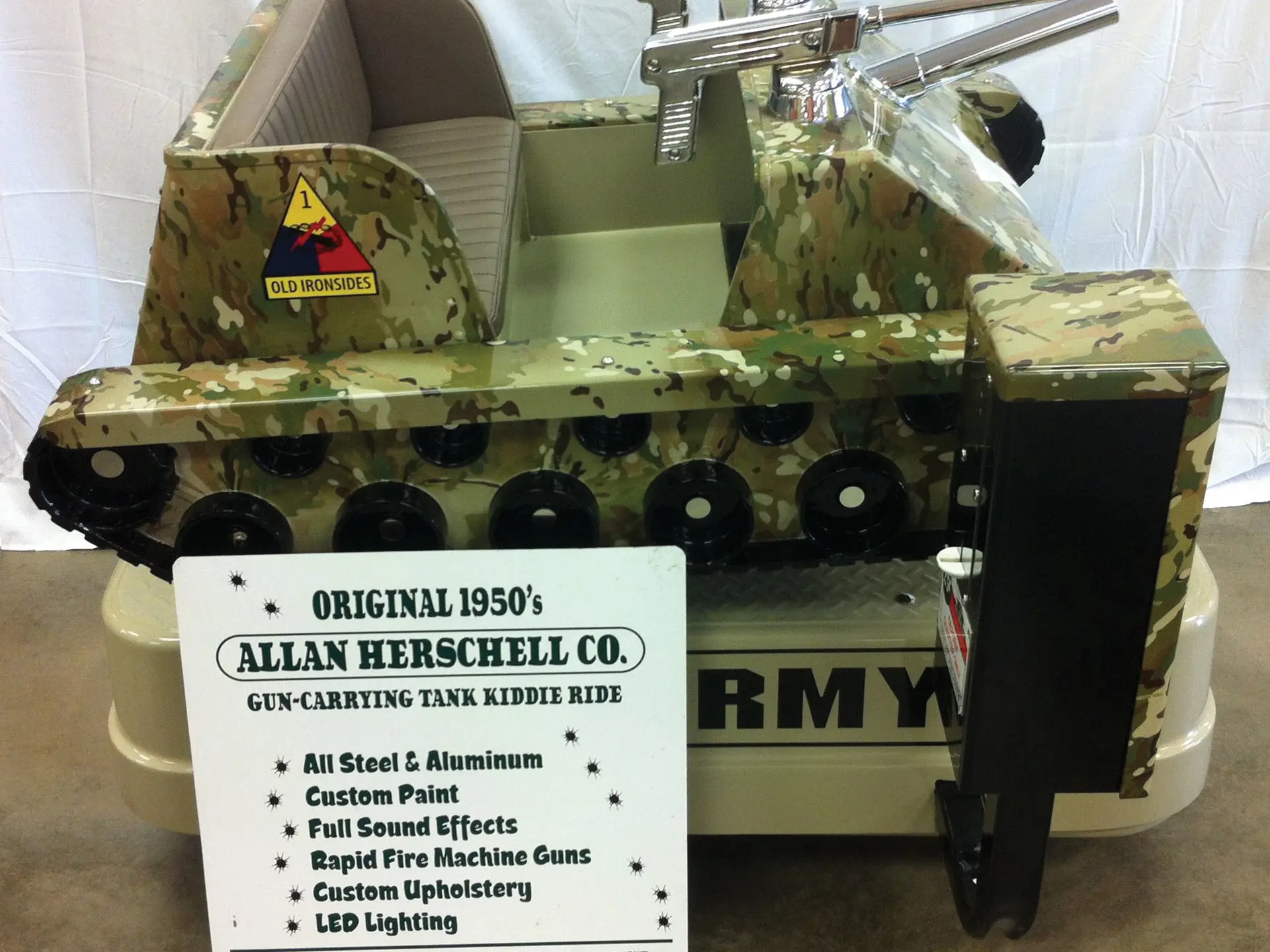 Vintage Antique Allan Herschell Co. 1950's Fully Restored U.S. Tank ...