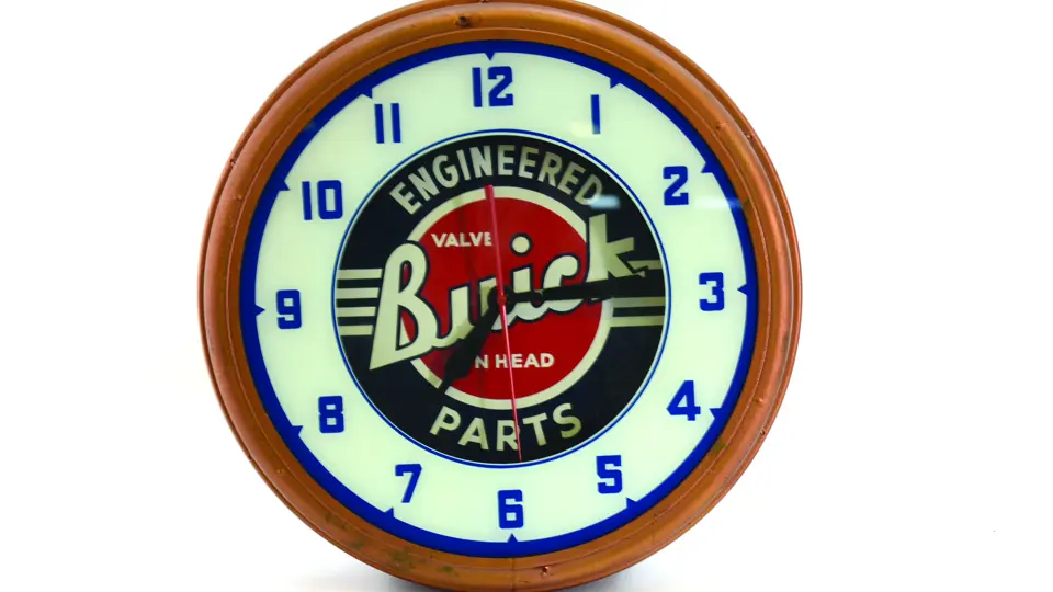 A Buick ‘Engineered Parts’ service station clock, circa 1950s | Santa ...