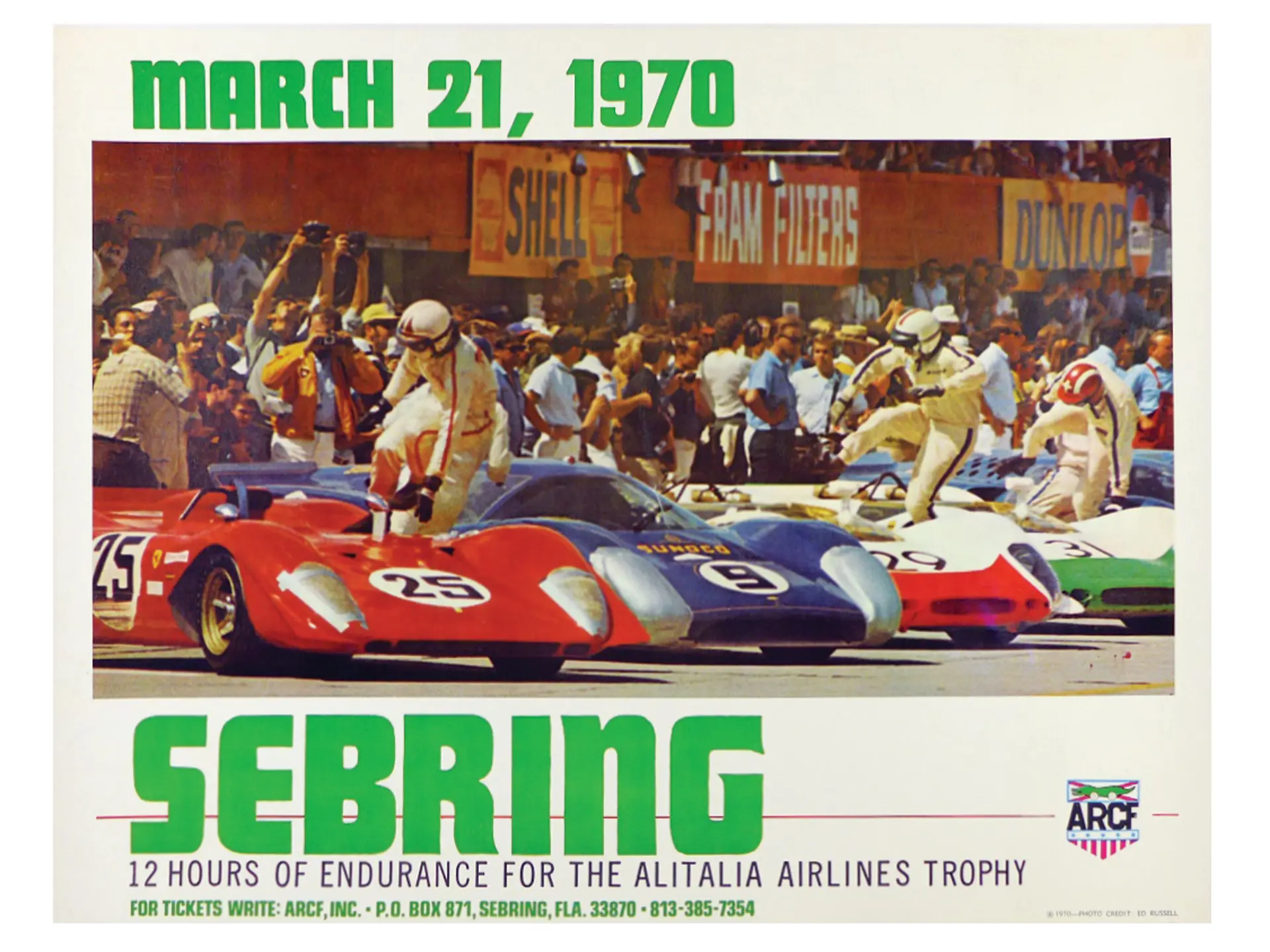 Sebring, 12 Hours of Endurance, 1970 | Original Racing Posters, 1925 ...