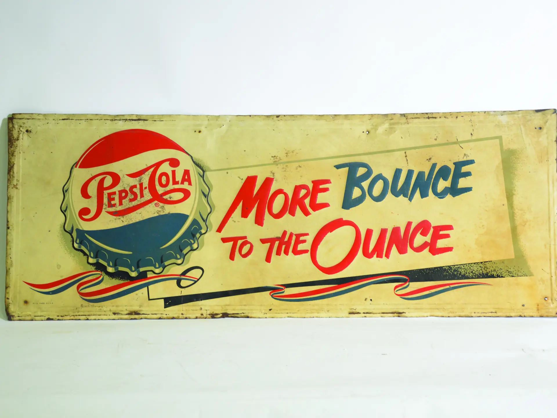 A single-sided, tin painted ‘Pepsi cola’ sign, 48" x 18." | Auburn Fall ...