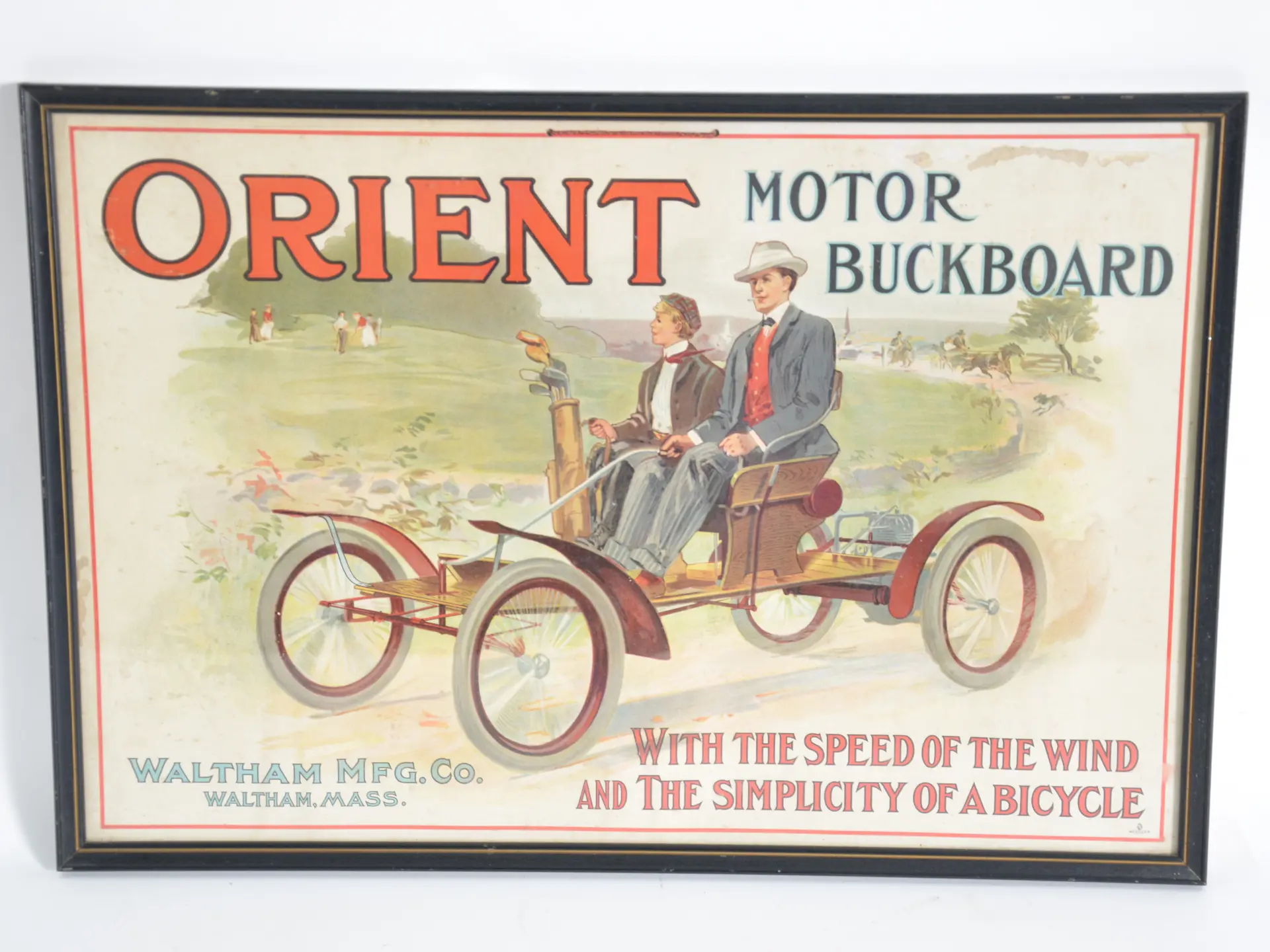 An early and very rare original ‘Orient Buckboard’ advertisement, circa ...