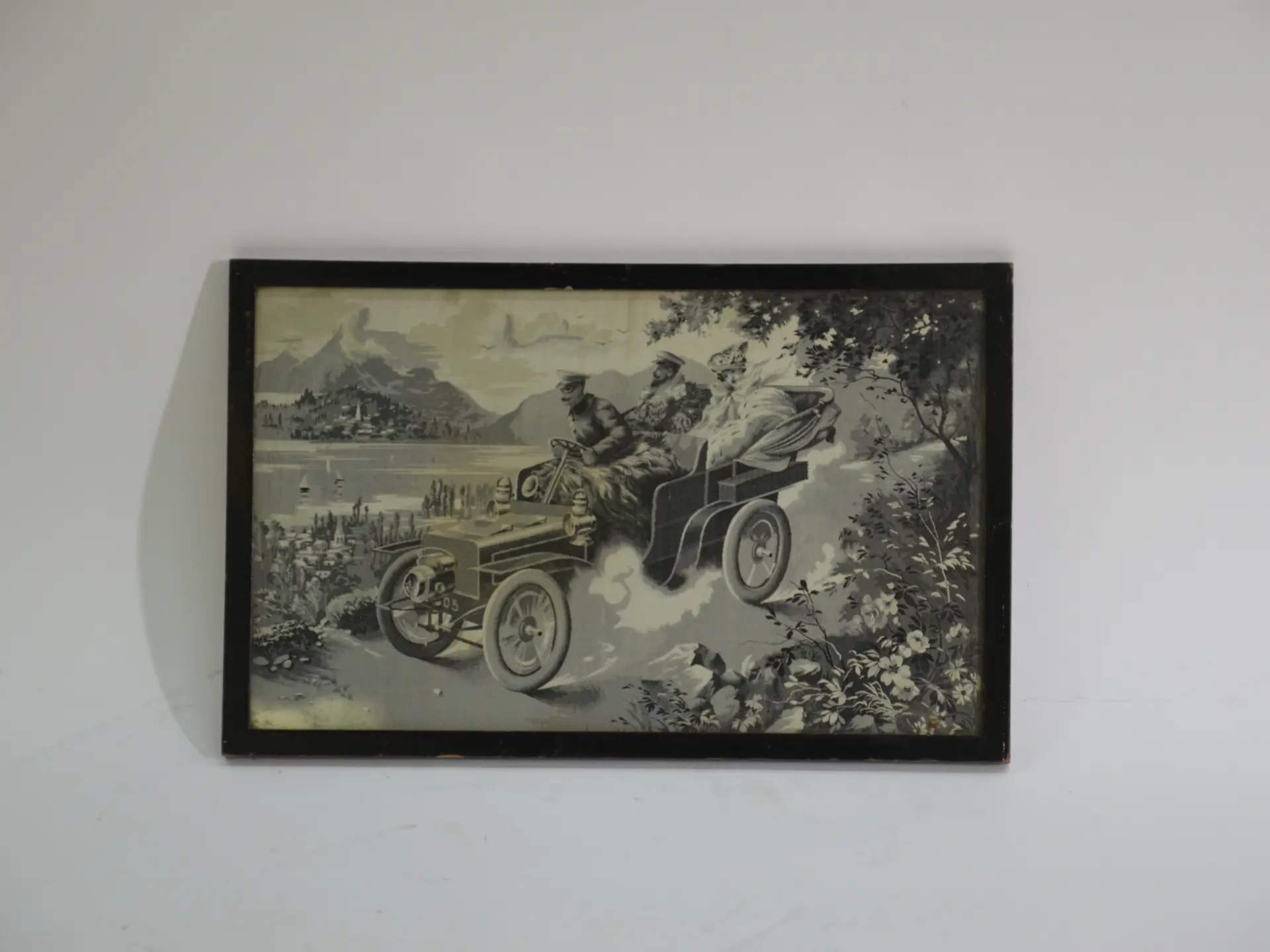 Early motoring silk tapestry, circa 1905, 14”x9” | Auburn Spring 2016 ...