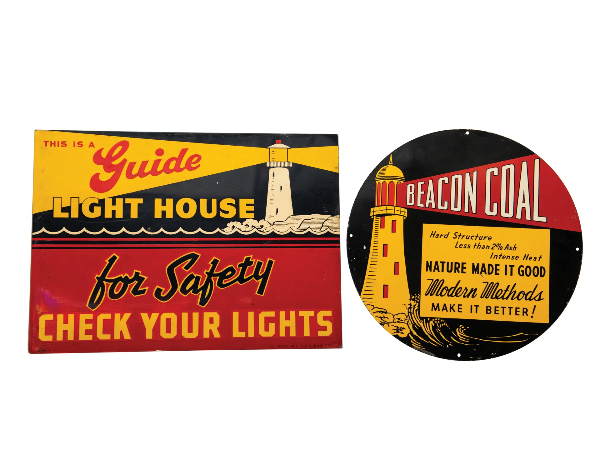 Beacon Coal and Guide Light House Metal Signs | The Dingman Collection ...