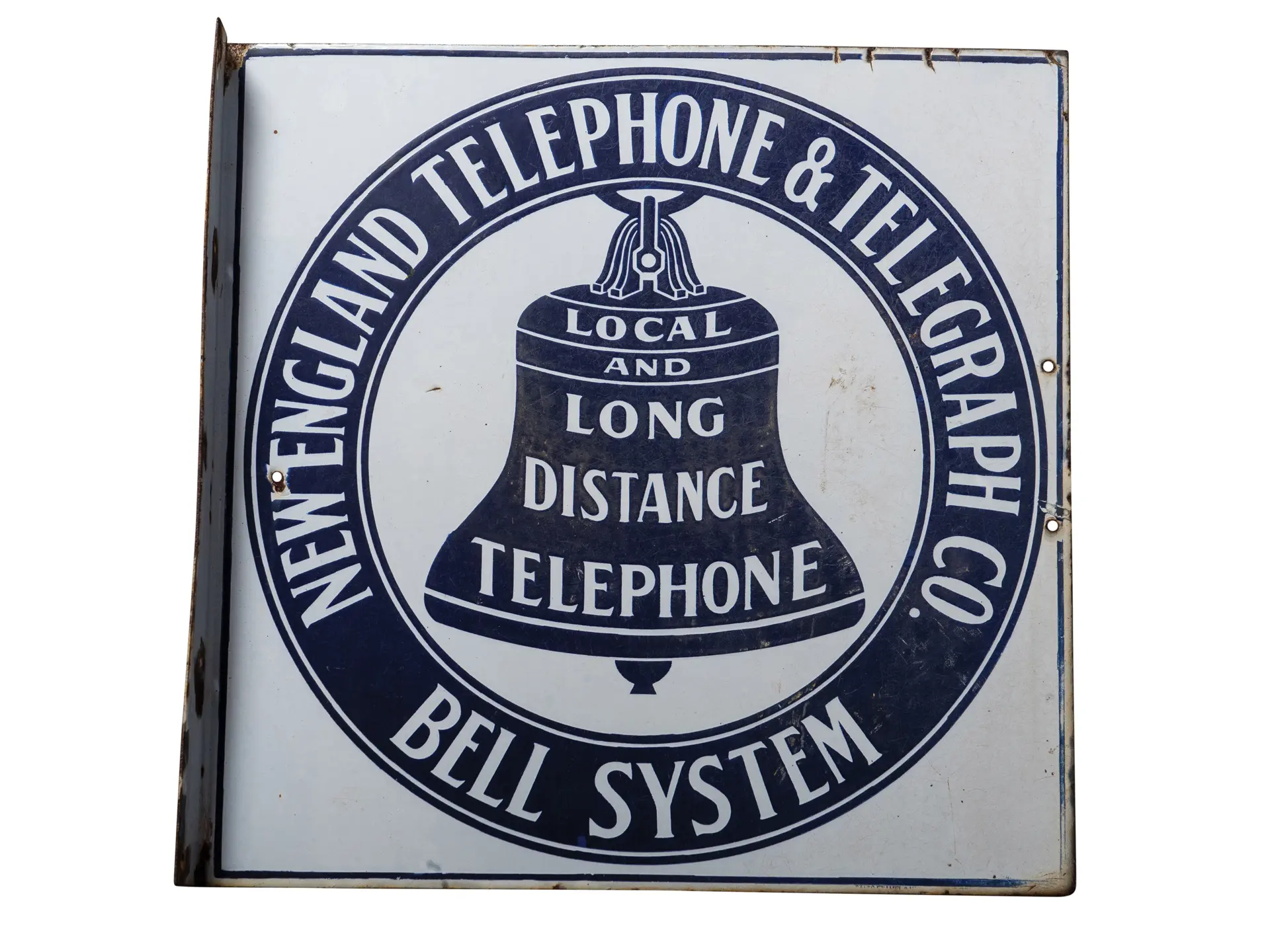 Bell System New England Telephone & Telegraph Double-Sided Porcelain ...