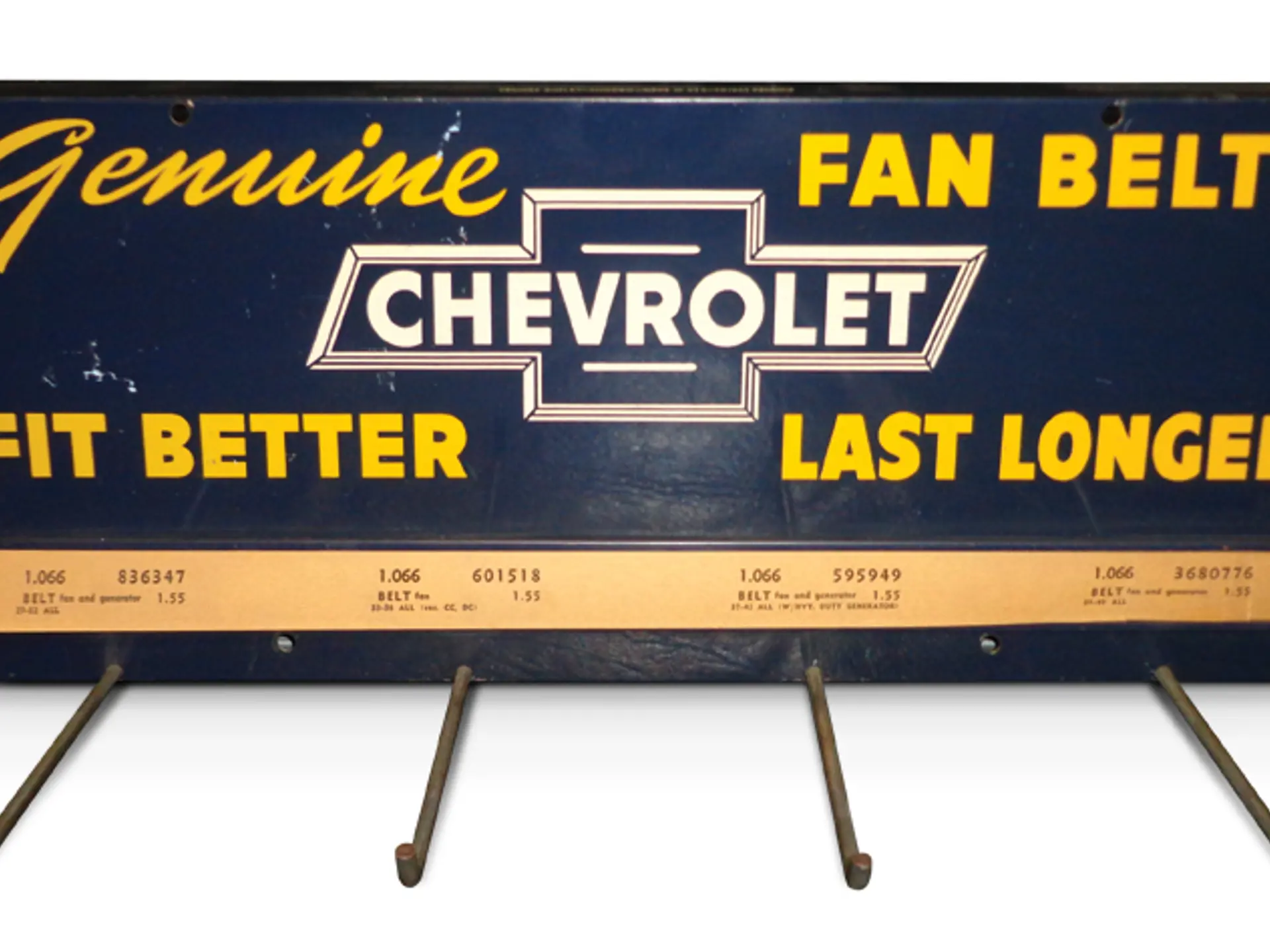 Chevrolet Dealer Parts Department Fan Belt Display Rack | Auburn ...