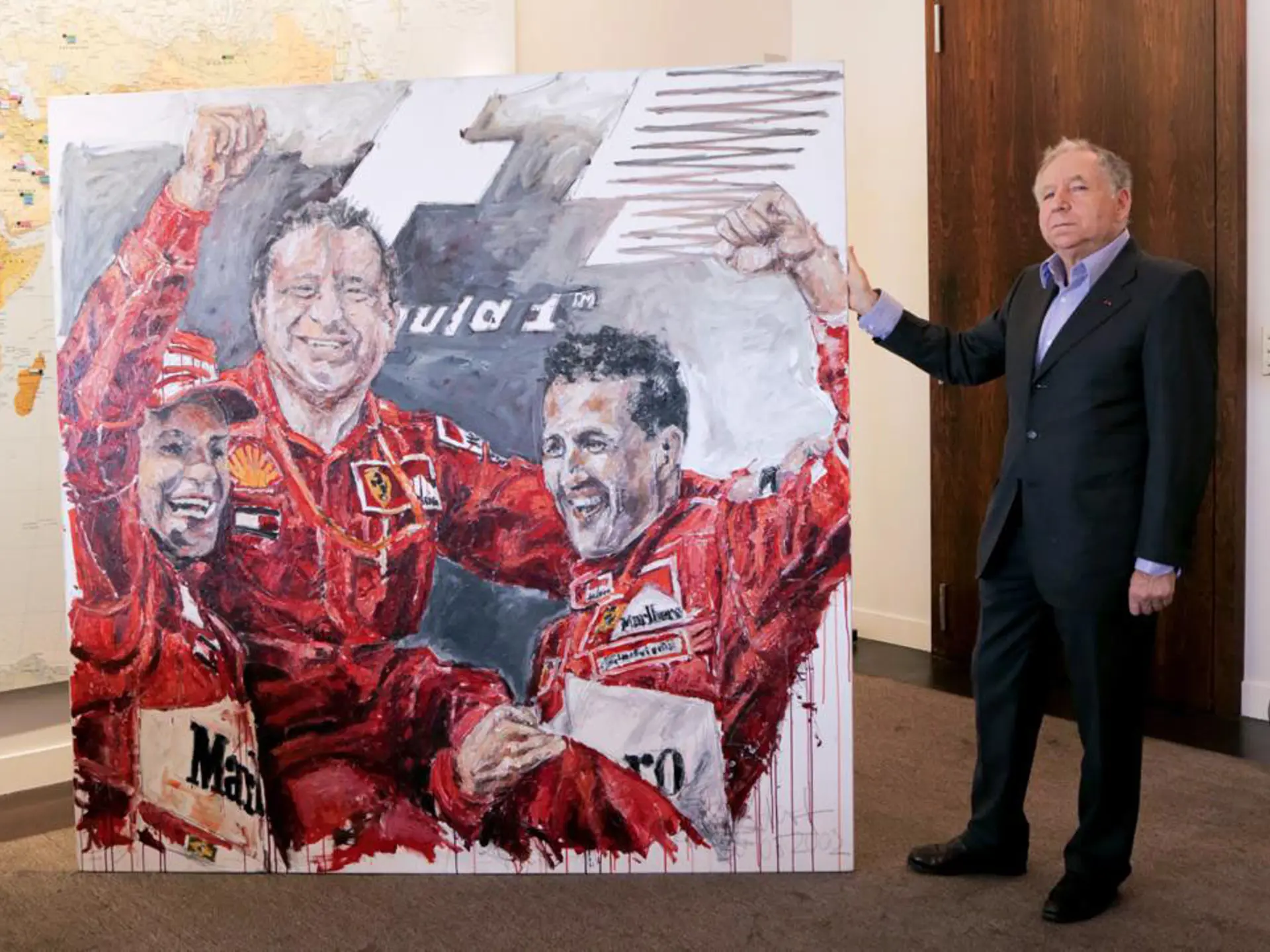 Rubens Barrichello, Jean Todt, and Michael Schumacher Painting by Armin ...