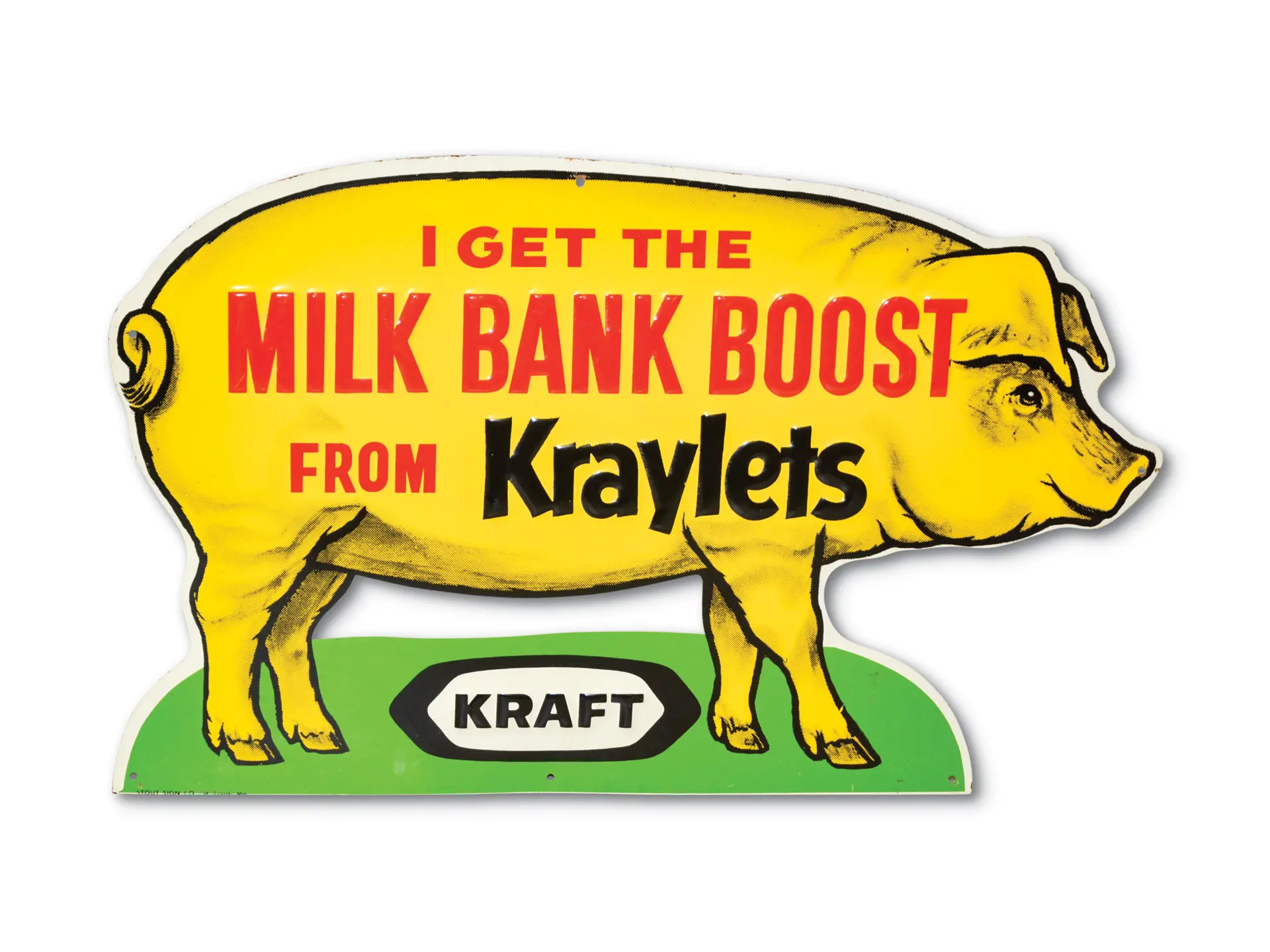Kraft Kraylets Milk Bank Boost Pig Sign | Auburn Spring 2019 | RM Sotheby's