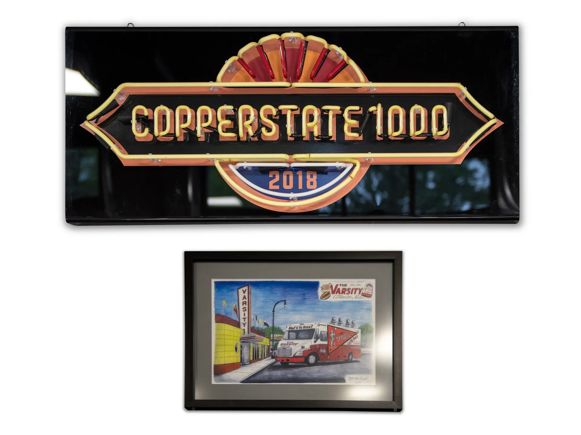 Copperstate 1000 Neon Sign with Varsity Artwork | Gene Ponder Collection | RM Sotheby's