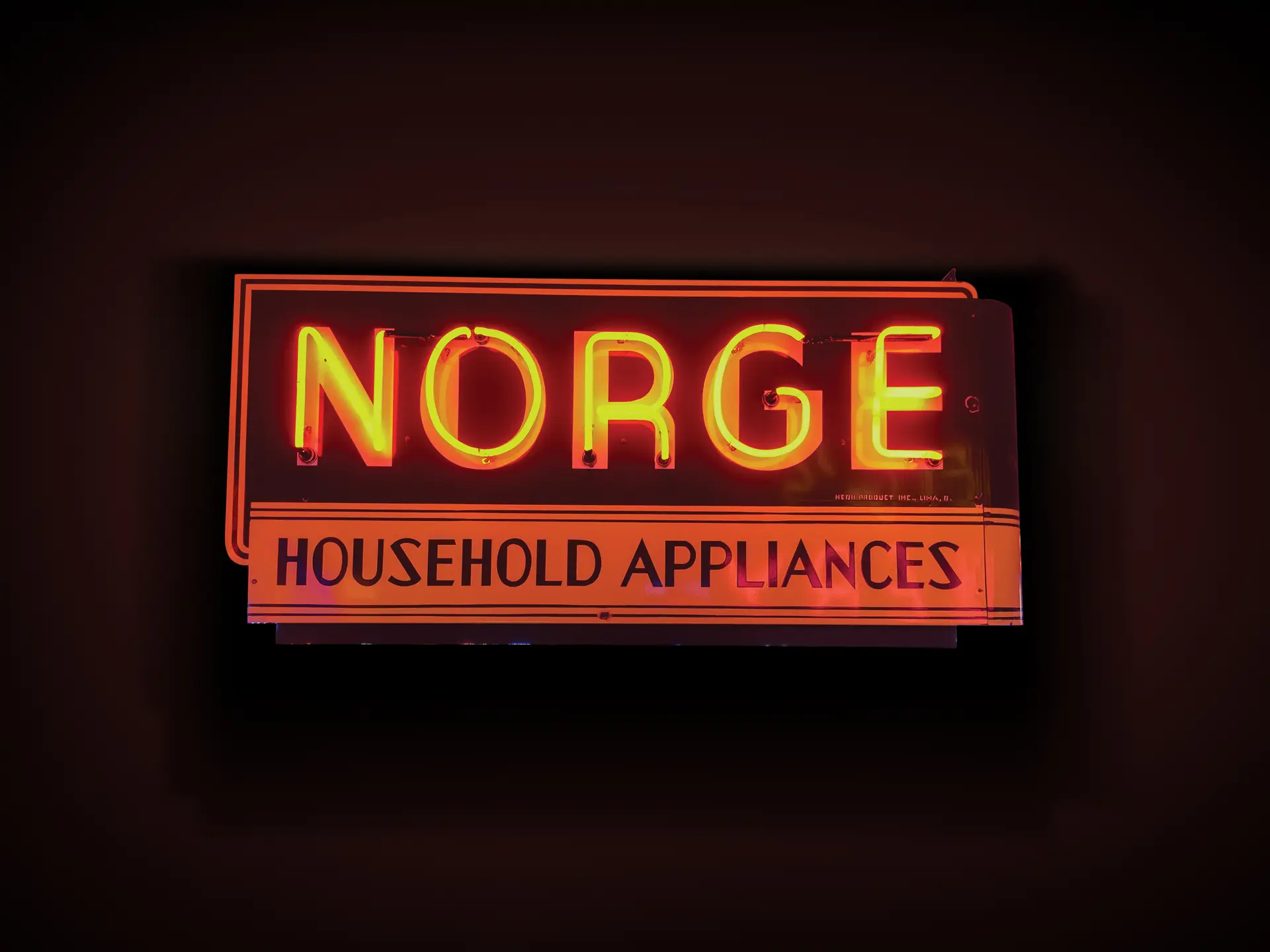 Norge Household Appliances Double-Sided Neon Sign | The Dingman ...