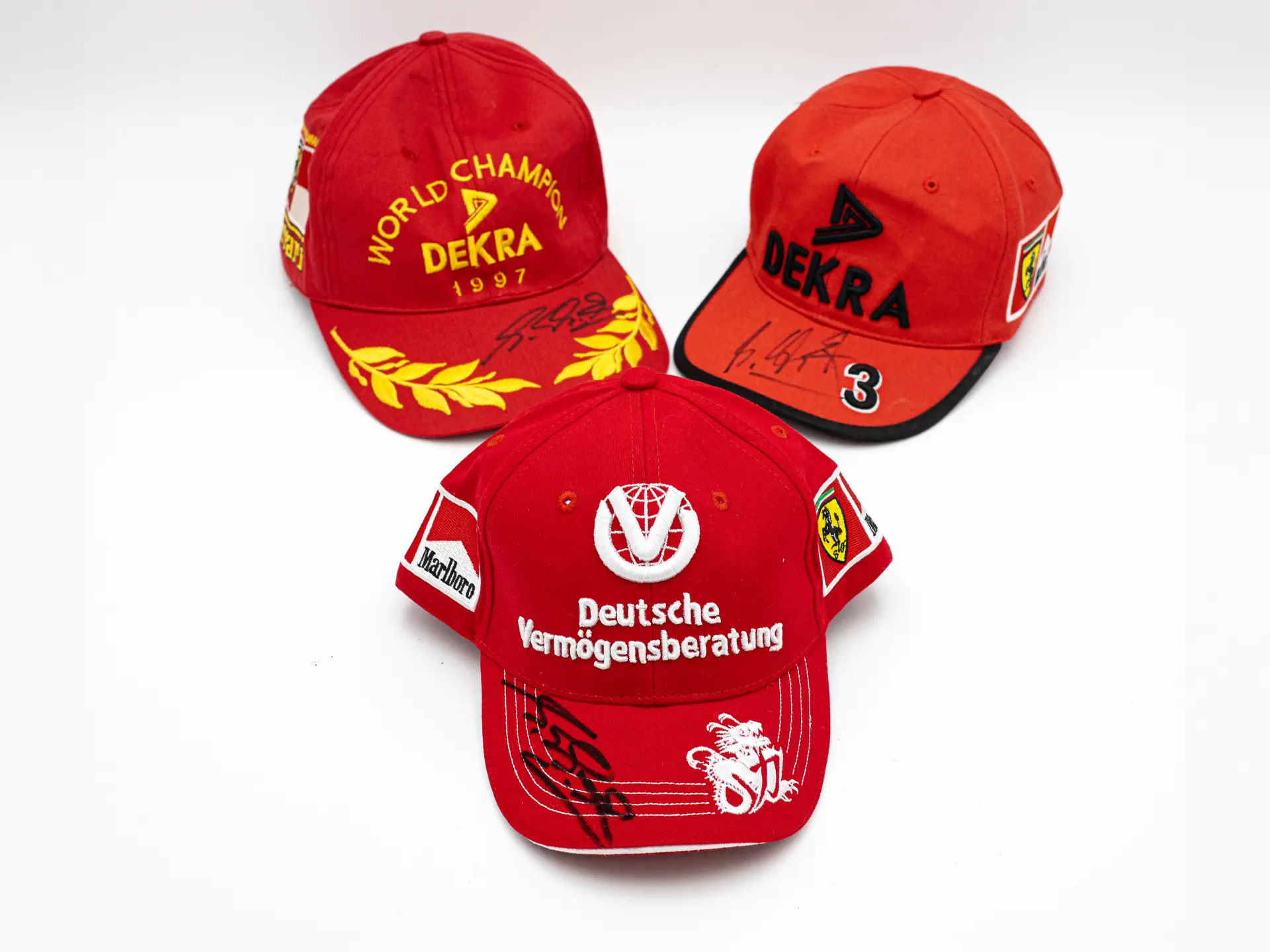 Three Assorted Michael Schumacher Formula 1 Signed Caps | The Champions ...