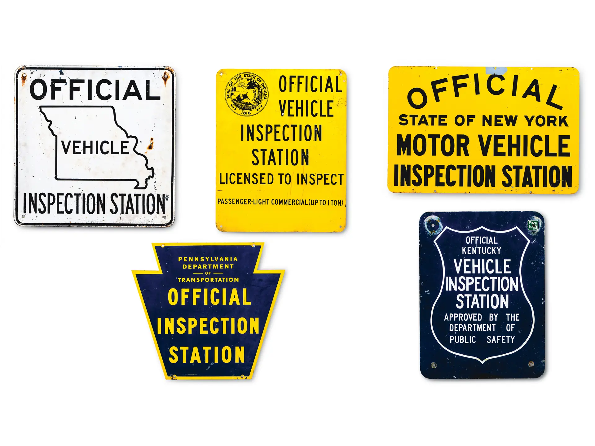 NY, MO, PA, KY, and IN State Inspection Signs | Auburn Spring 2019 | RM ...