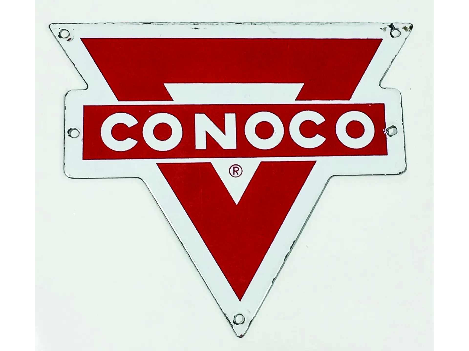 A single-sided porcelain Conoco pump plate. | Hilton Head 2016 | RM ...
