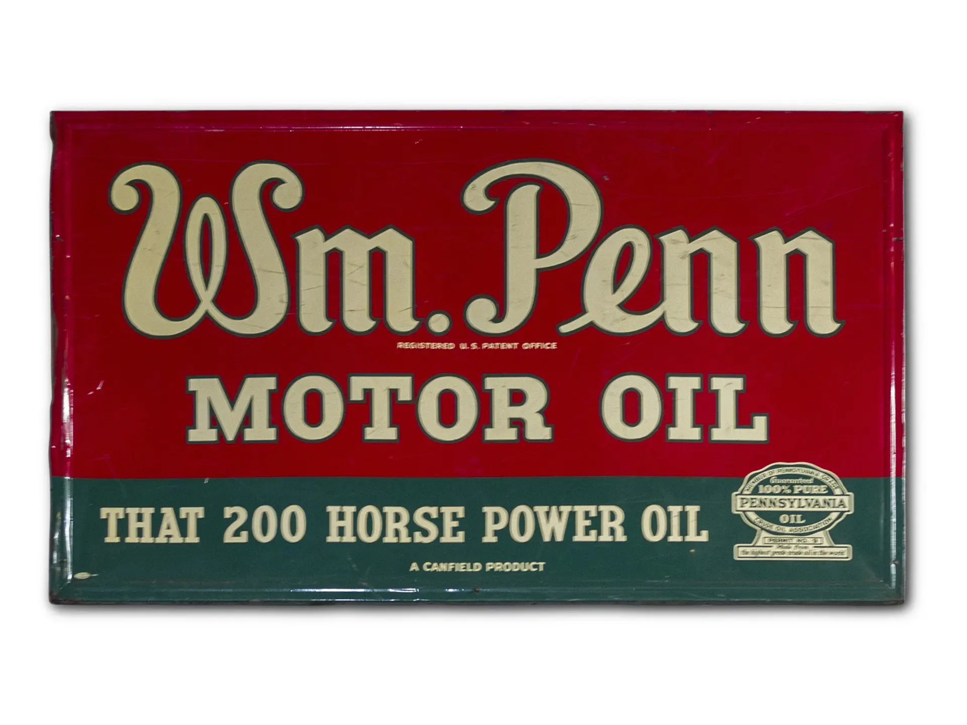 Wm. Penn Motor Oil Tin Sign | THE MITOSINKA COLLECTION | RM Sotheby's
