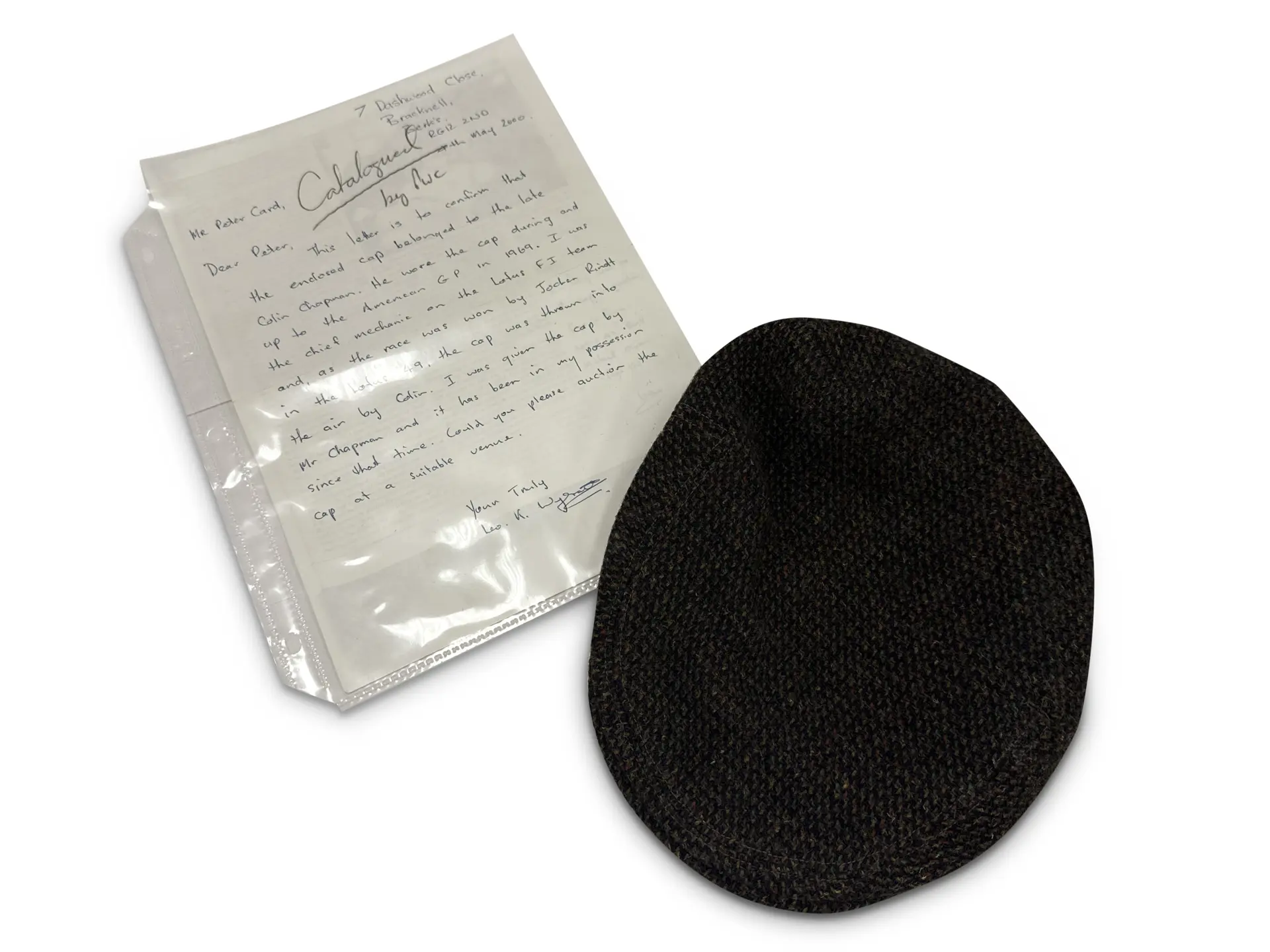 Hat Worn by Colin Chapman at the 1969 United States Formula One Grand ...