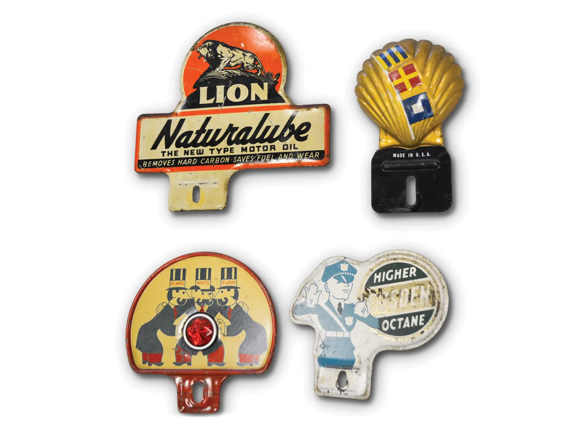 Four Petroliana License Plate Attachments | Auburn Fall 2019 | RM Sotheby's