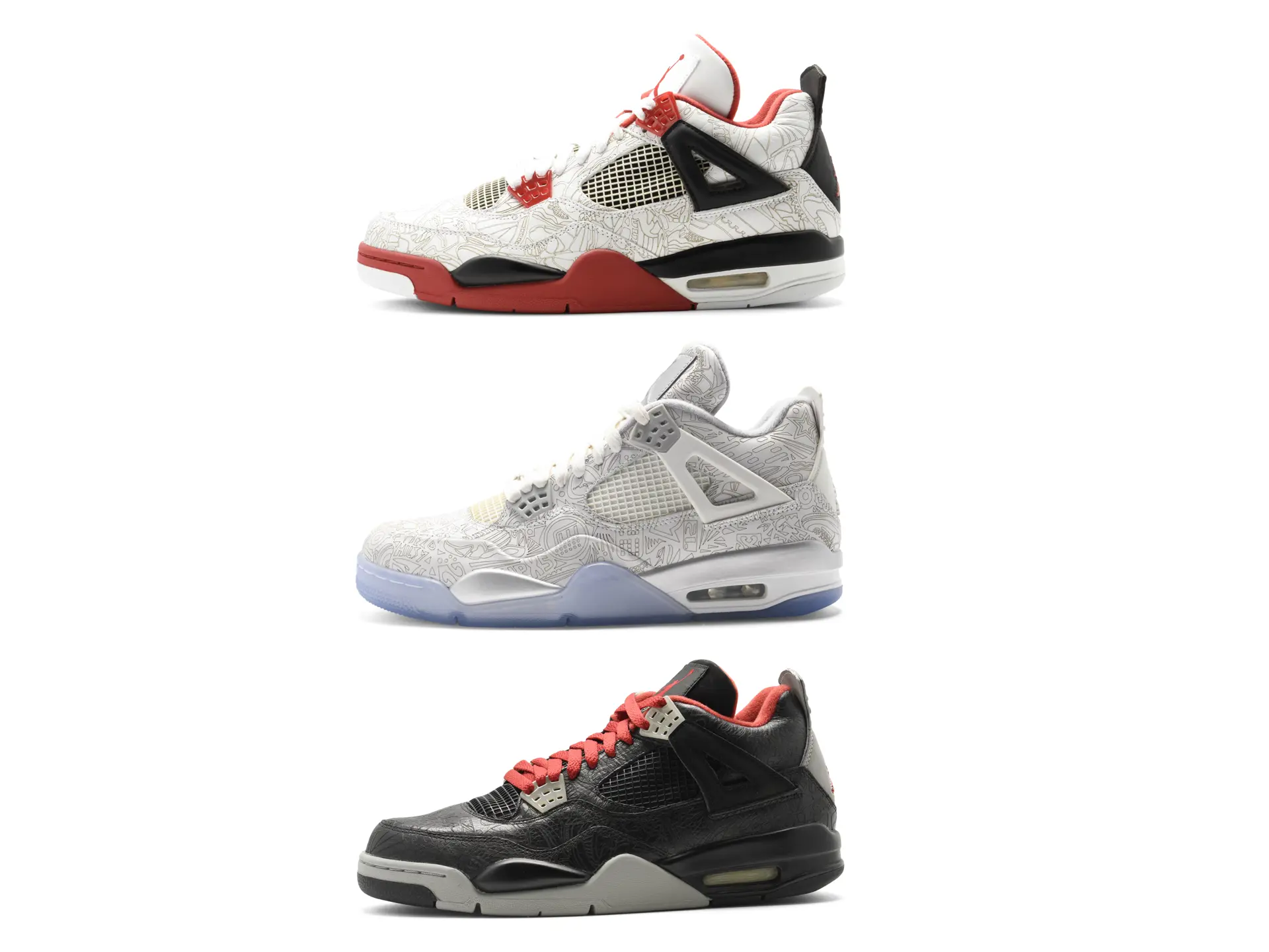 Set of Three | Nike Air Jordan 4 Retro Laser Sneakers | Dare to Dream ...