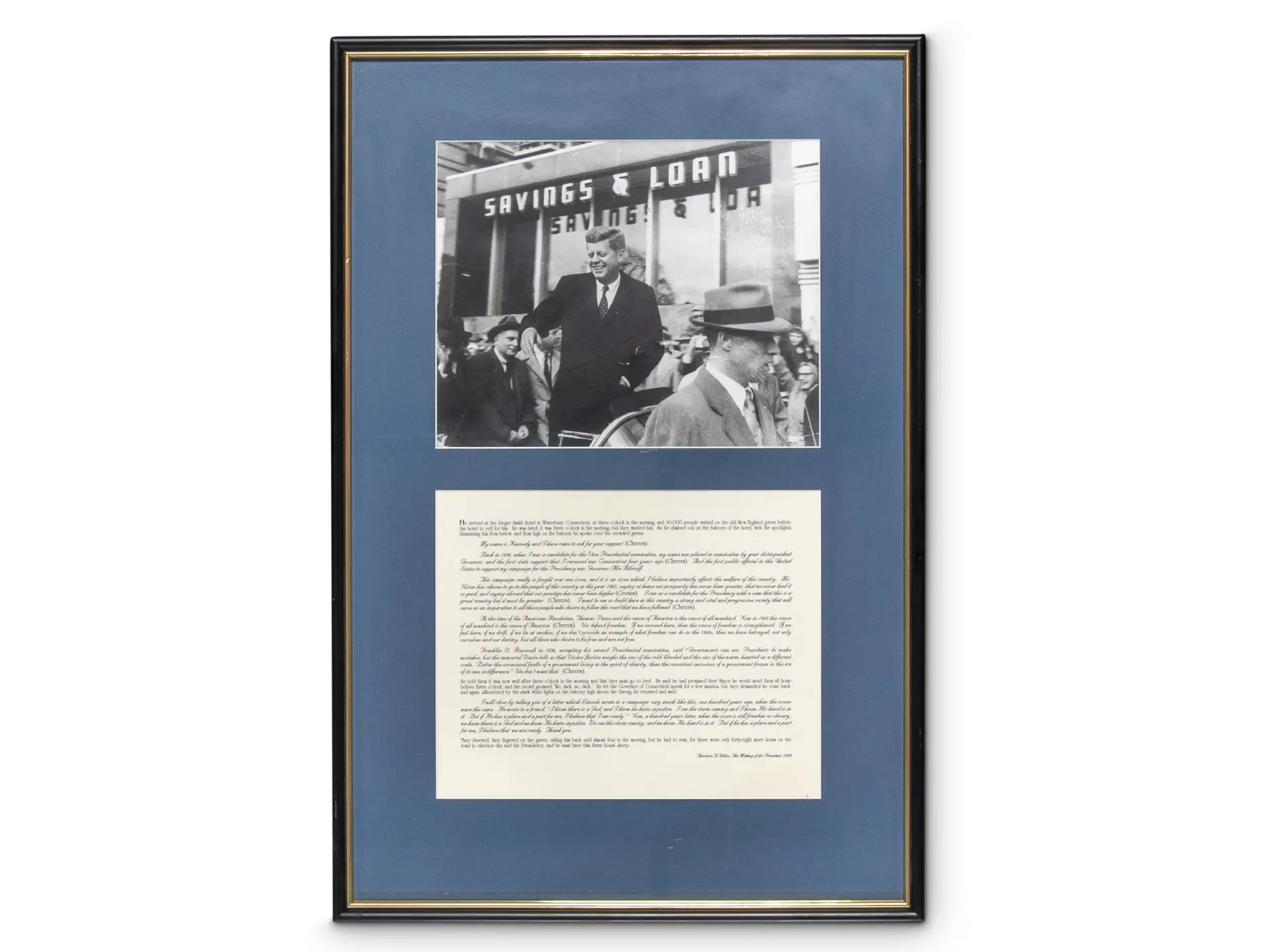 John F. Kennedy Framed Picture and Speech | The Cohen Collection | RM ...
